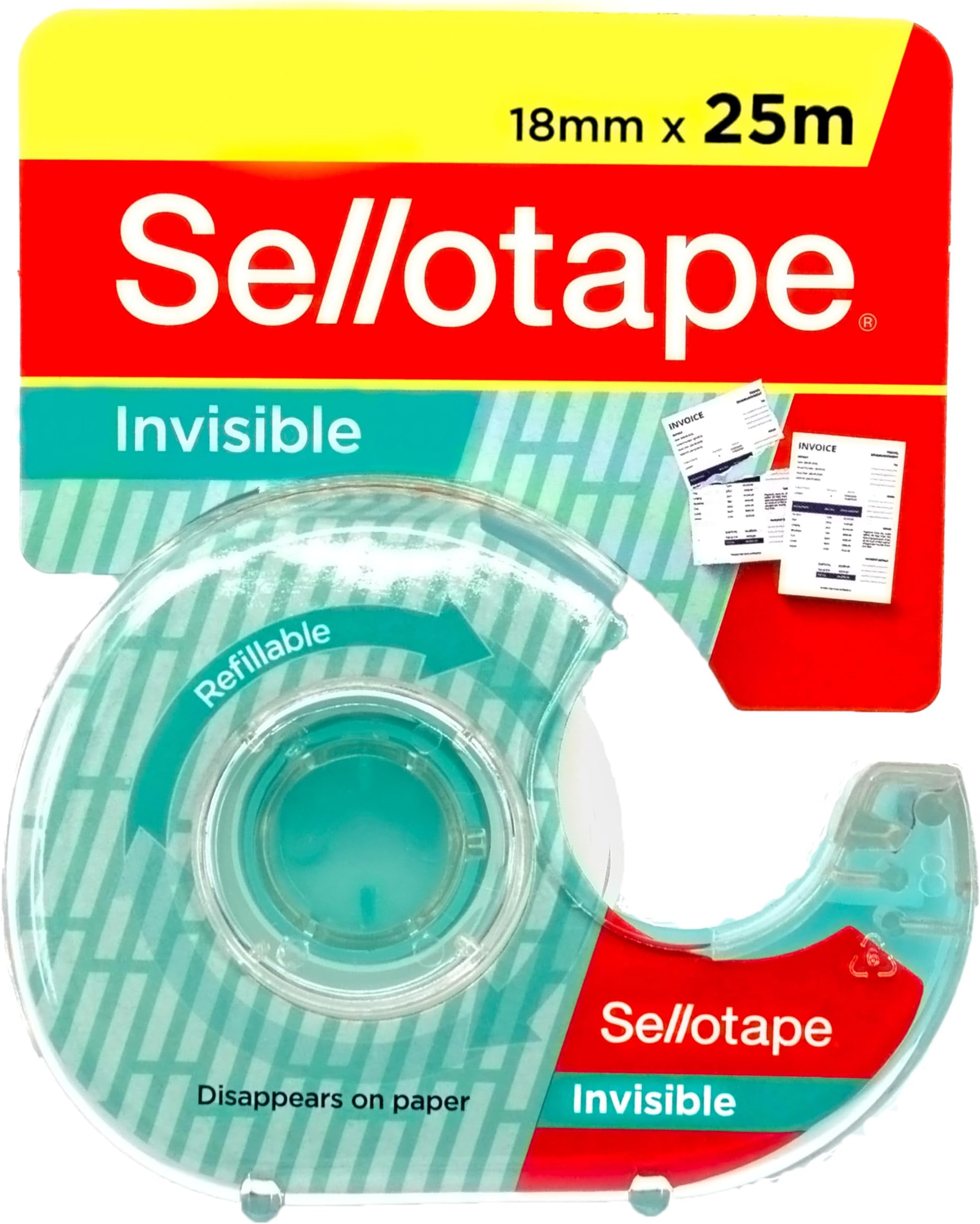 Sellotape Strong Sticky Transparent Tape, Crystal Clear, 18mm x 25m ...