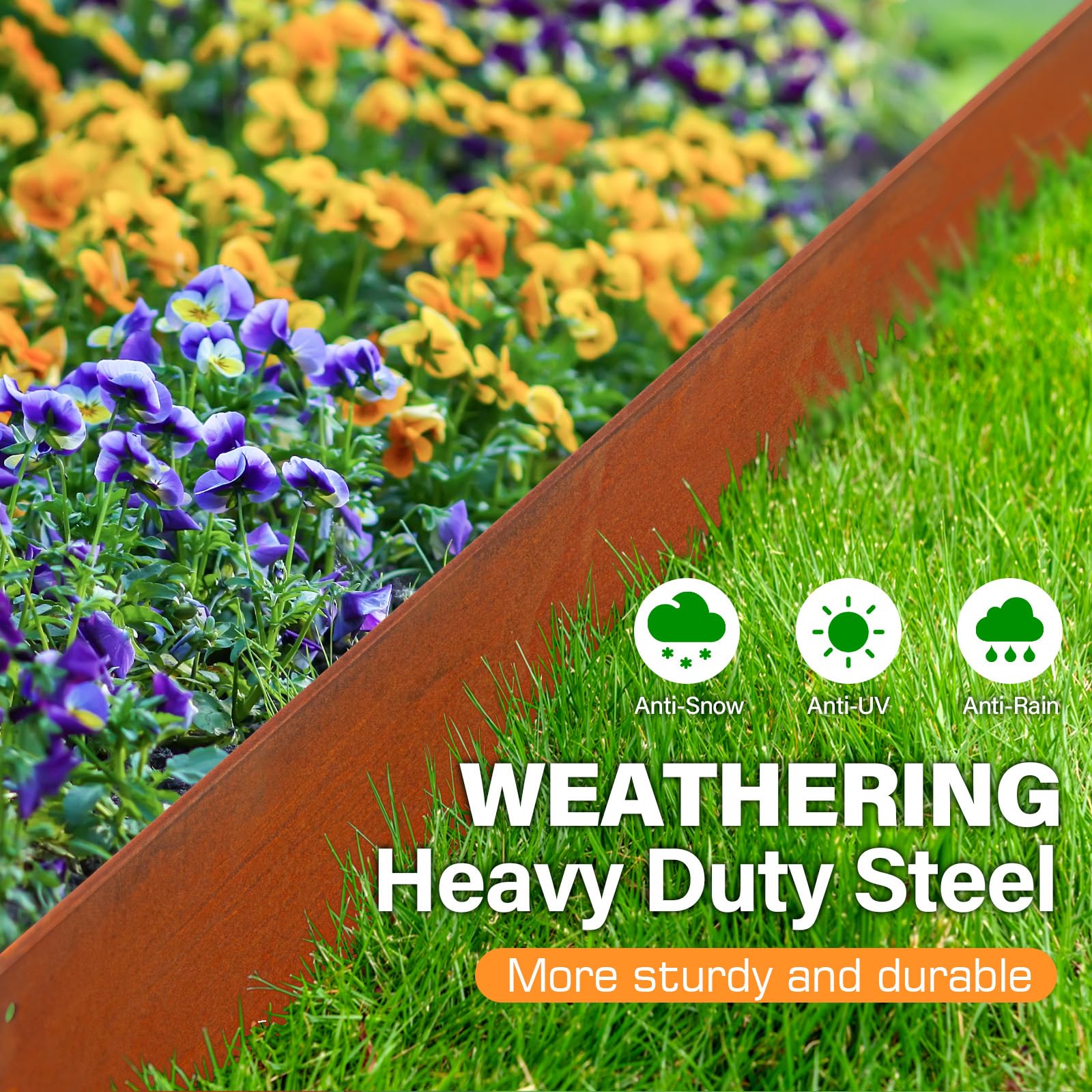 Snapklik.com : LAVEVE Landscape Edging Border - Pre-Rusted Galvanized ...
