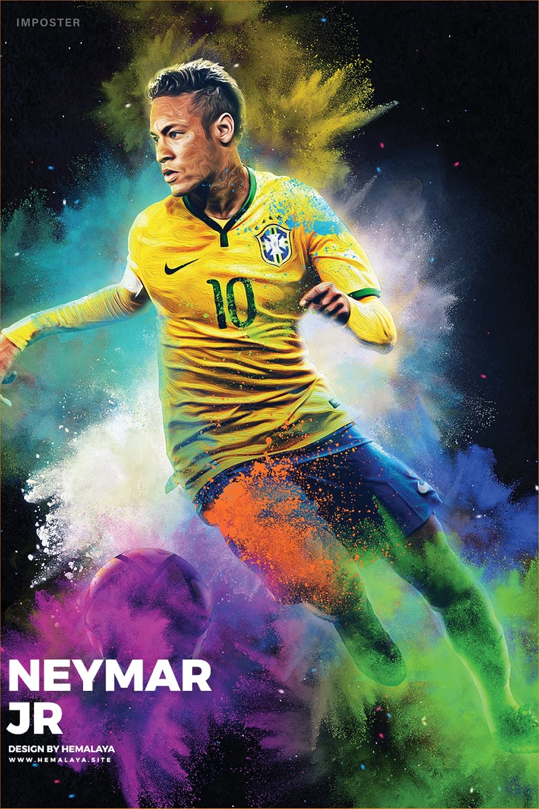 Neymar Jr Art Design $40 Neymar Jr Metal Poster | Neymar Jr