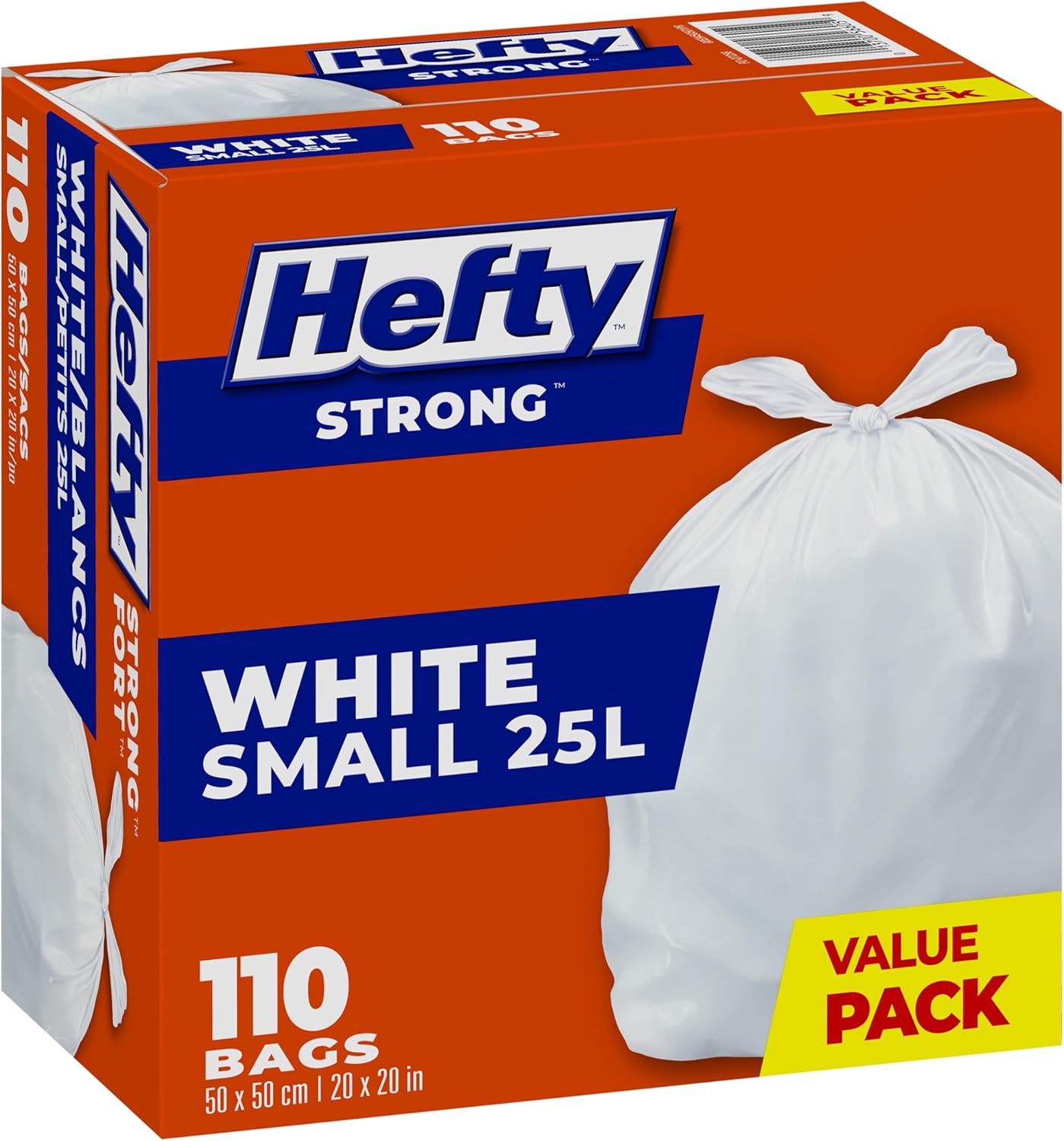 Hefty™ Garbage Bags, Strong Small 25 Litres White Kitchen, Easyflaps ...