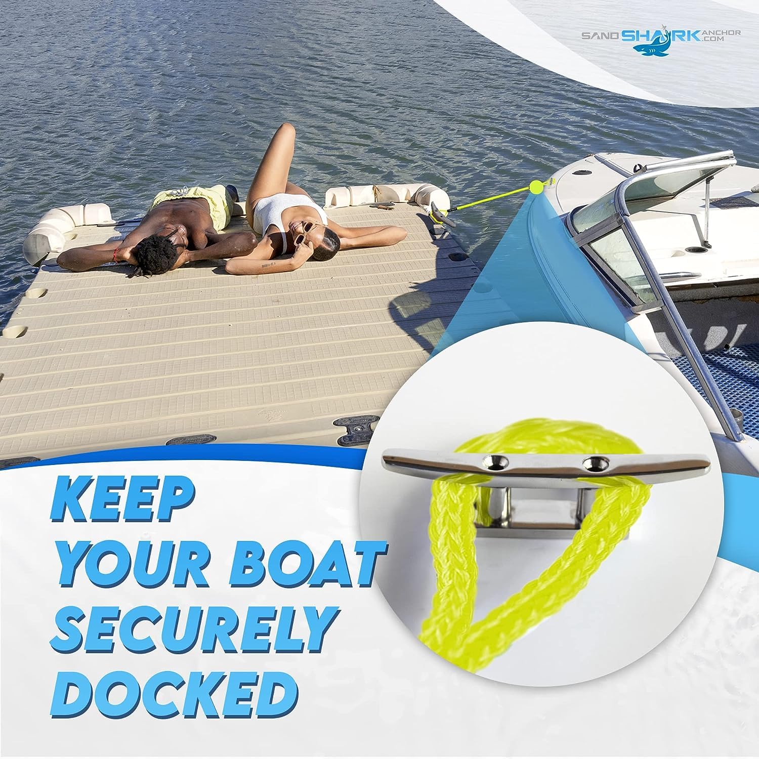 Snapklik.com : 2 Pack Bungee Dock Lines Stretches 6-9 Ft Absorbs Shock ...