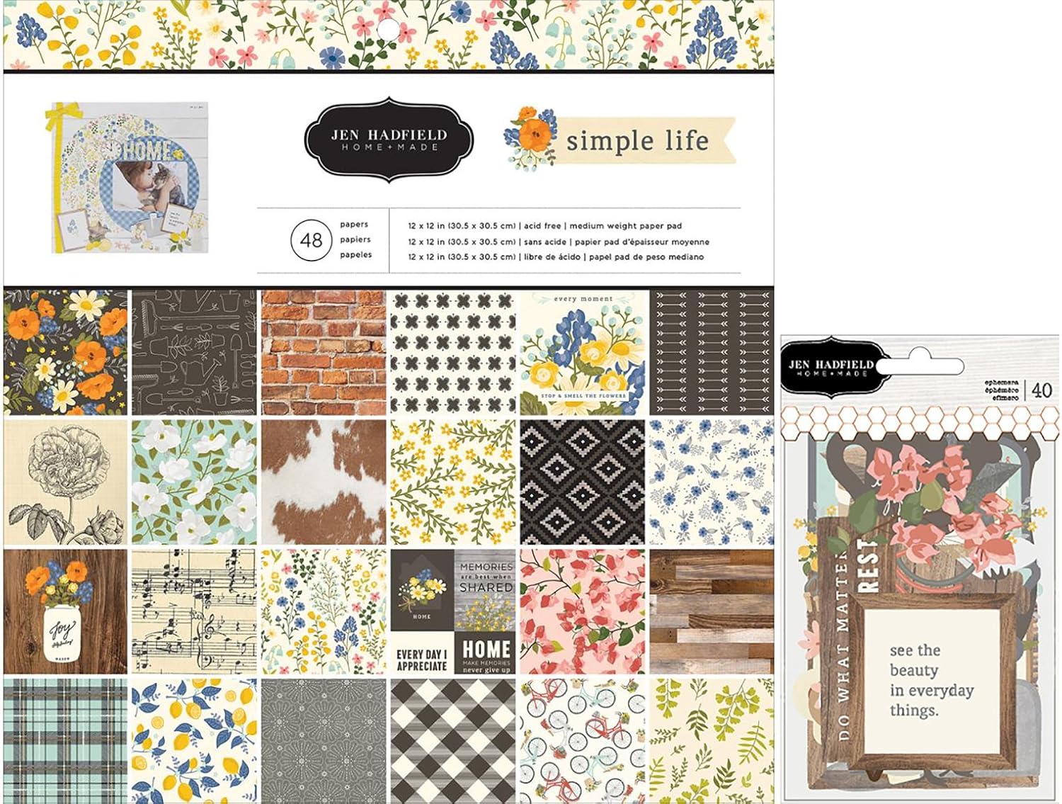 Amazon.com: Jen Hadfield Simple Life Bundle with 12x12 Inch Paper Pad ...