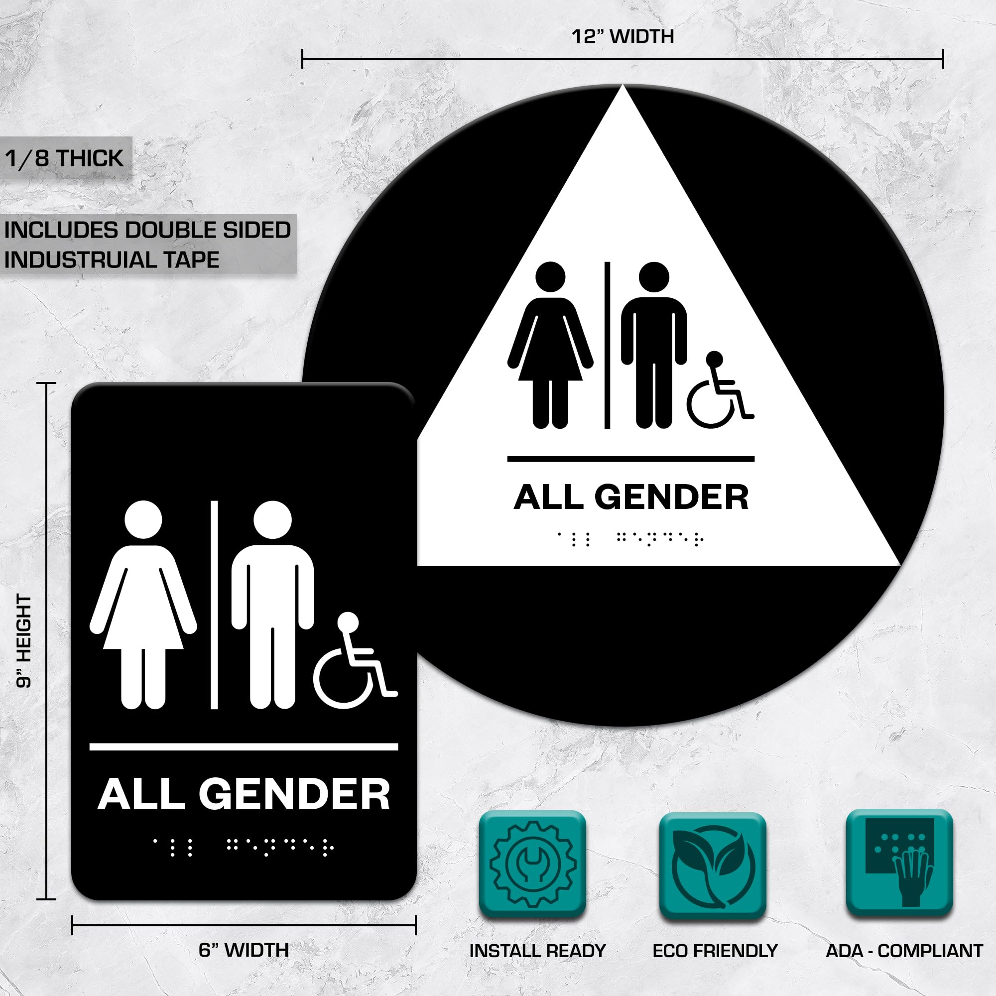 Ada Bathroom Code Signs ADA Gender Neutral Bathroom Sign W/ Braille