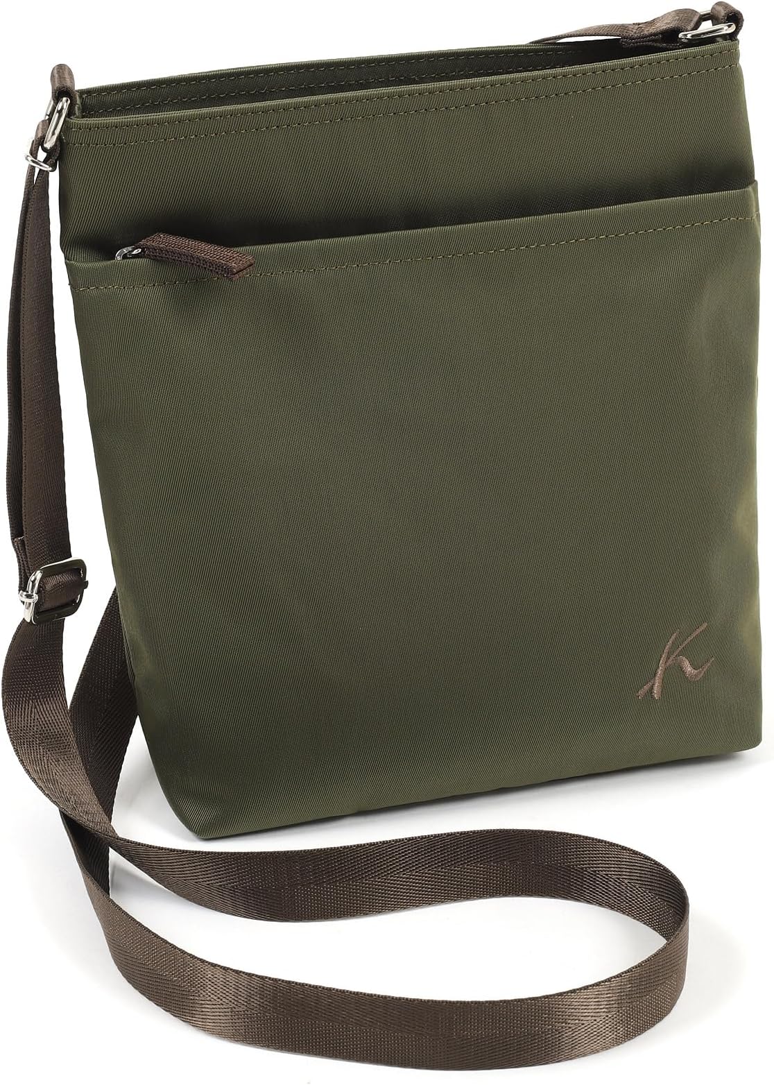 Amazon | [キタムラ] 軽量 薄マチショルダーバッグ R-0775 レディース オリーブ／ブラウン [緑] 34601 | Kitamura(キタムラ) | 斜めがけバッグ