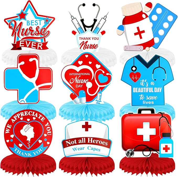 Amazon.com: 9 Pieces Nurse Party Decorations Table Centerpieces Nurse ...