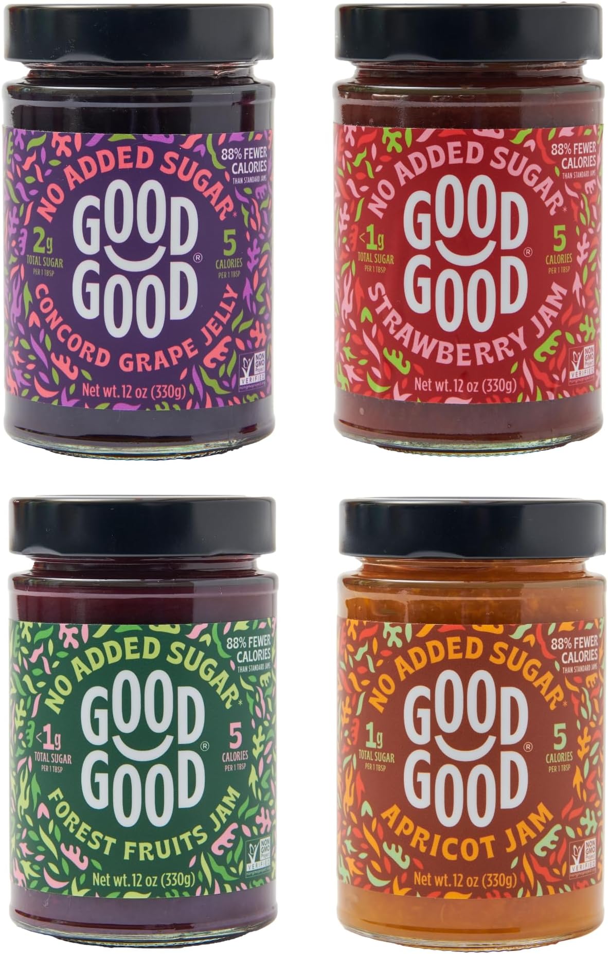 Amazon.com: Smash Foods Jam Try Them All Variety Pack| Low-Calorie, No ...
