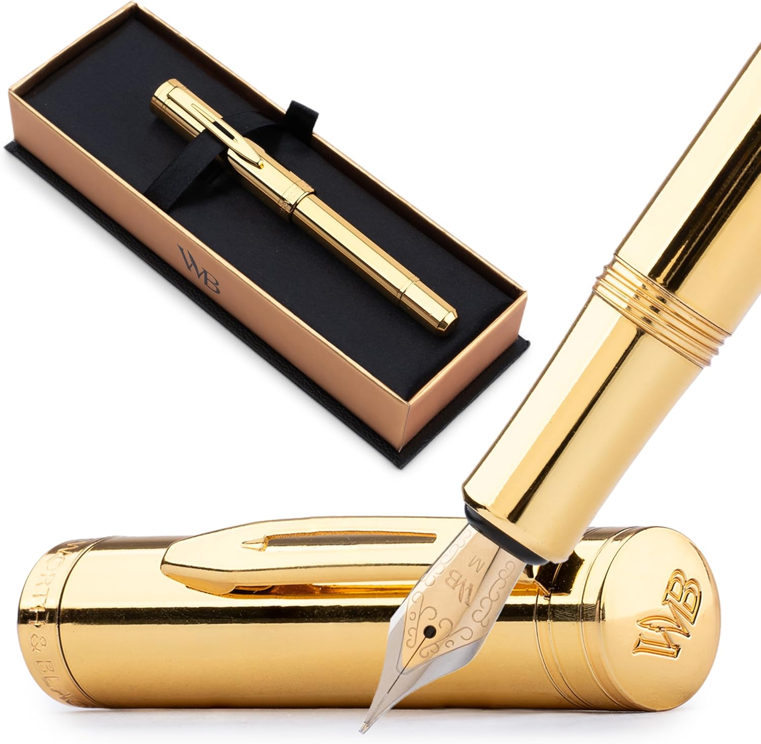 Wordsworth and Black Fountain Pen Mini EDC: Luxury Gold Heavy Pocket ...