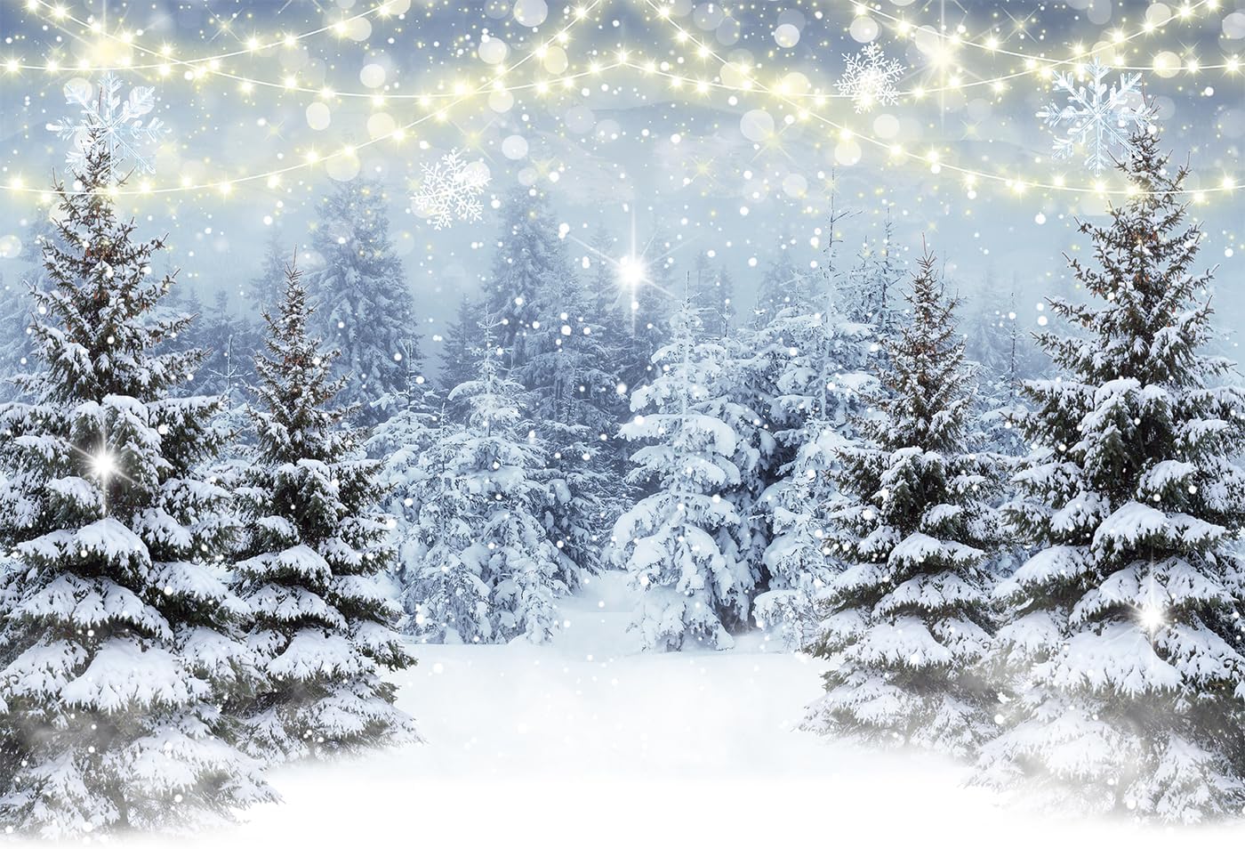 Amazon.com : DePhoto 10x8Ft Winter Snow Landscape Backdrop Christmas ...
