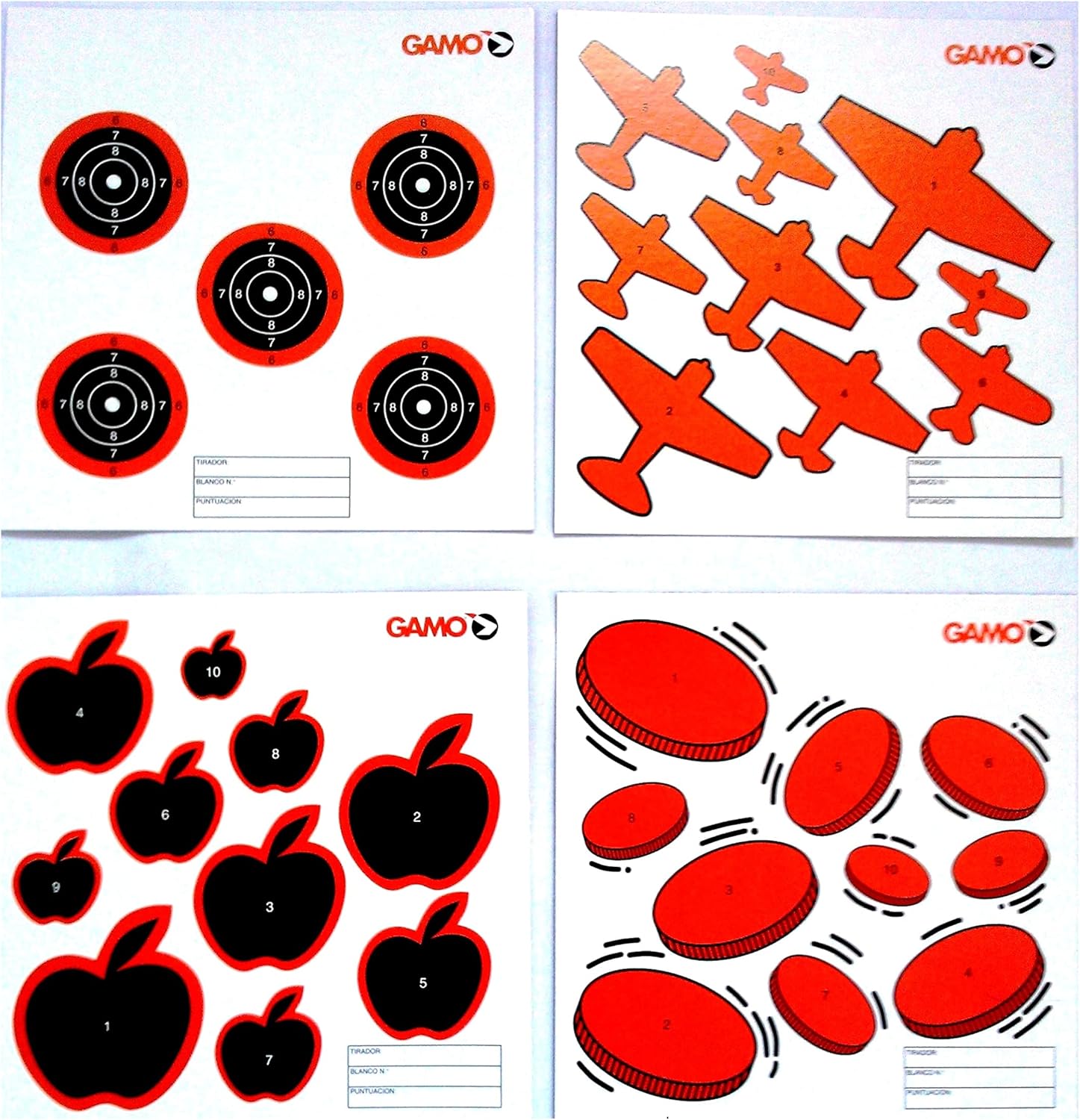 Gamo Air Rifle/Gun/Pistol assorted pellet targets – set of 100 in stiff ...