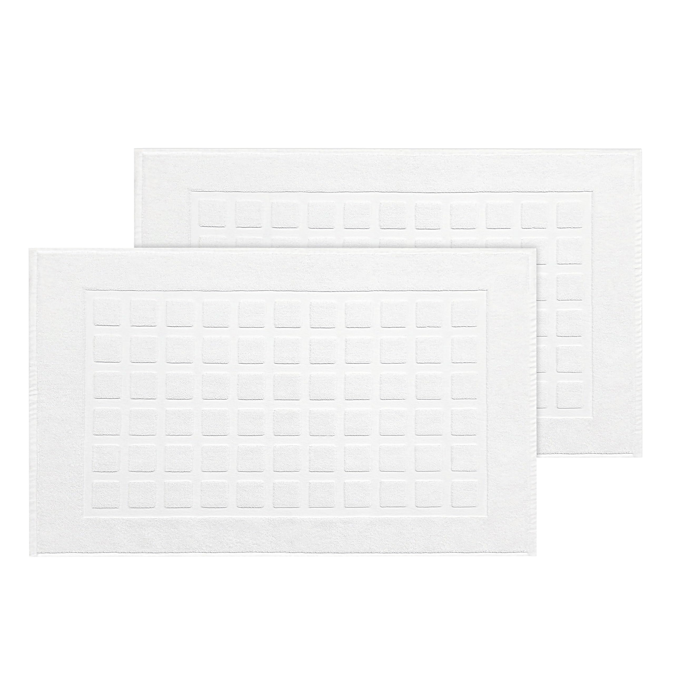 Amazon.com: COTTON CRAFT Bath Tub Mats - Set of 2 Sculpted Tile 100% ...