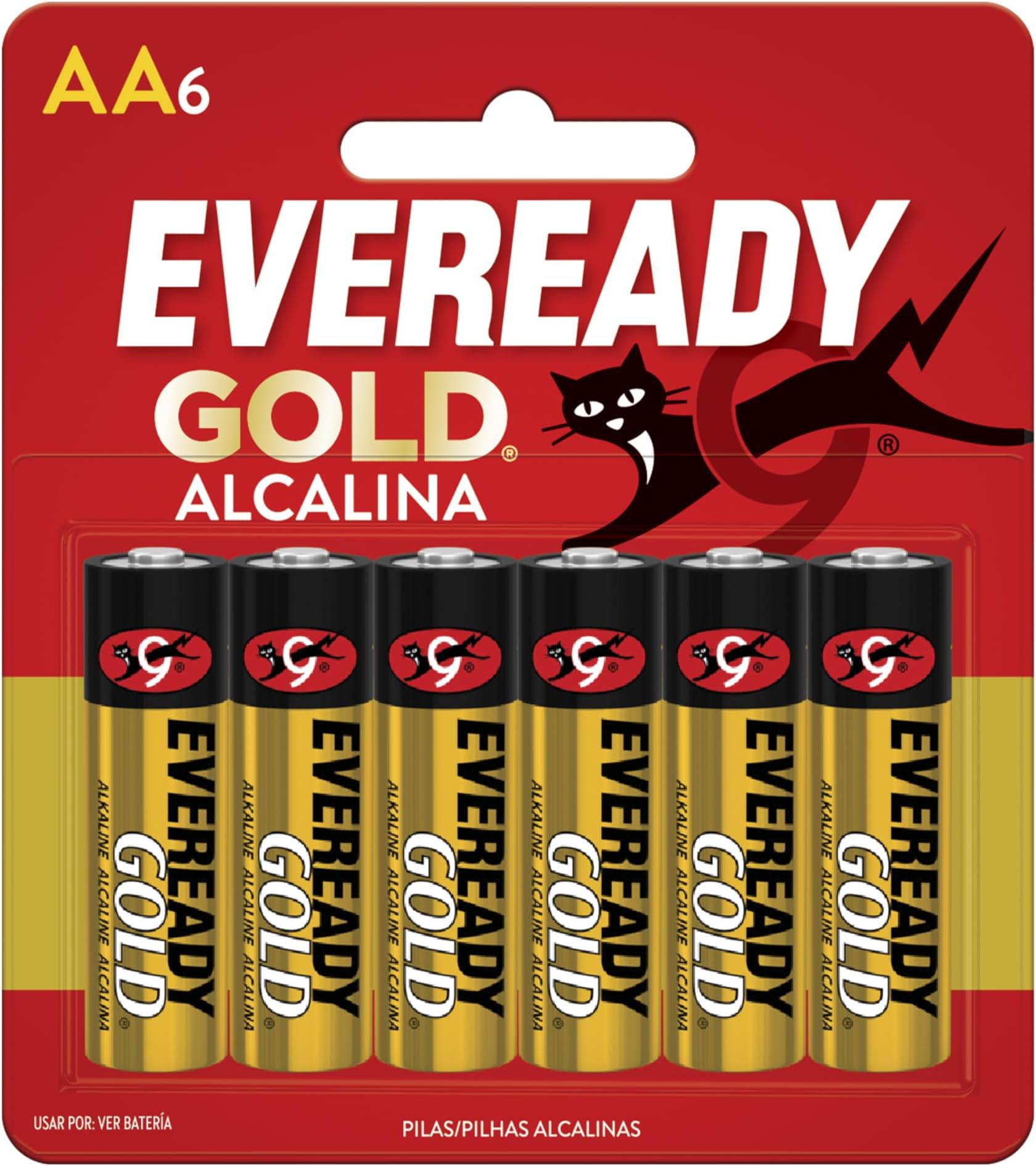 Energizer, Pila Eveready Gold AAA, 6 Pilas, Dorado/Negro : Amazon.com ...