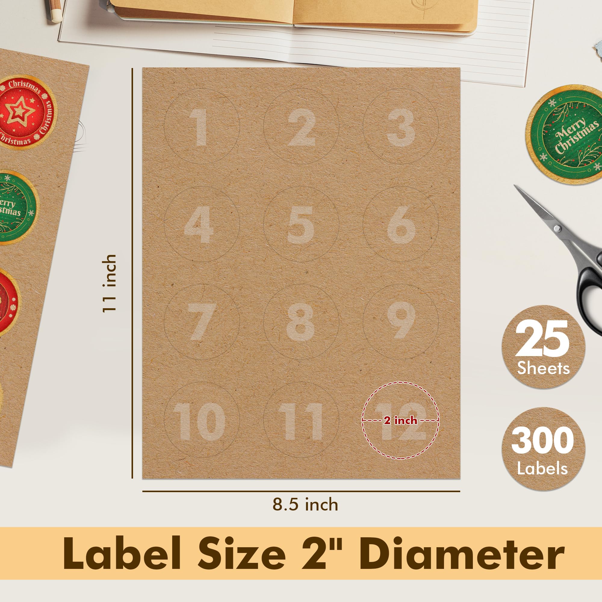 Snapklik.com : Koala Kraft Brown Round Labels 2 Inch, Printable Circle ...