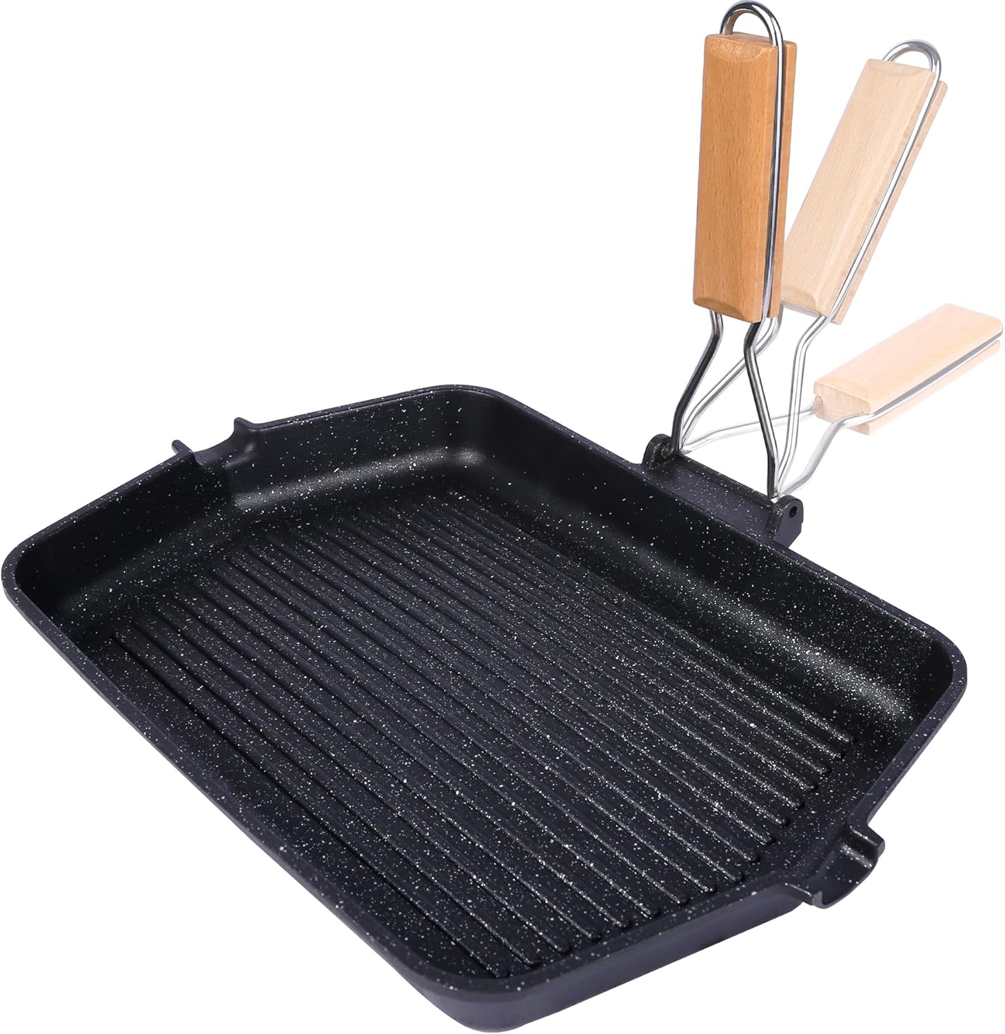 Amazon.com: REDCAMP Nonstick Grill Pan with Folding Handle for Stove ...