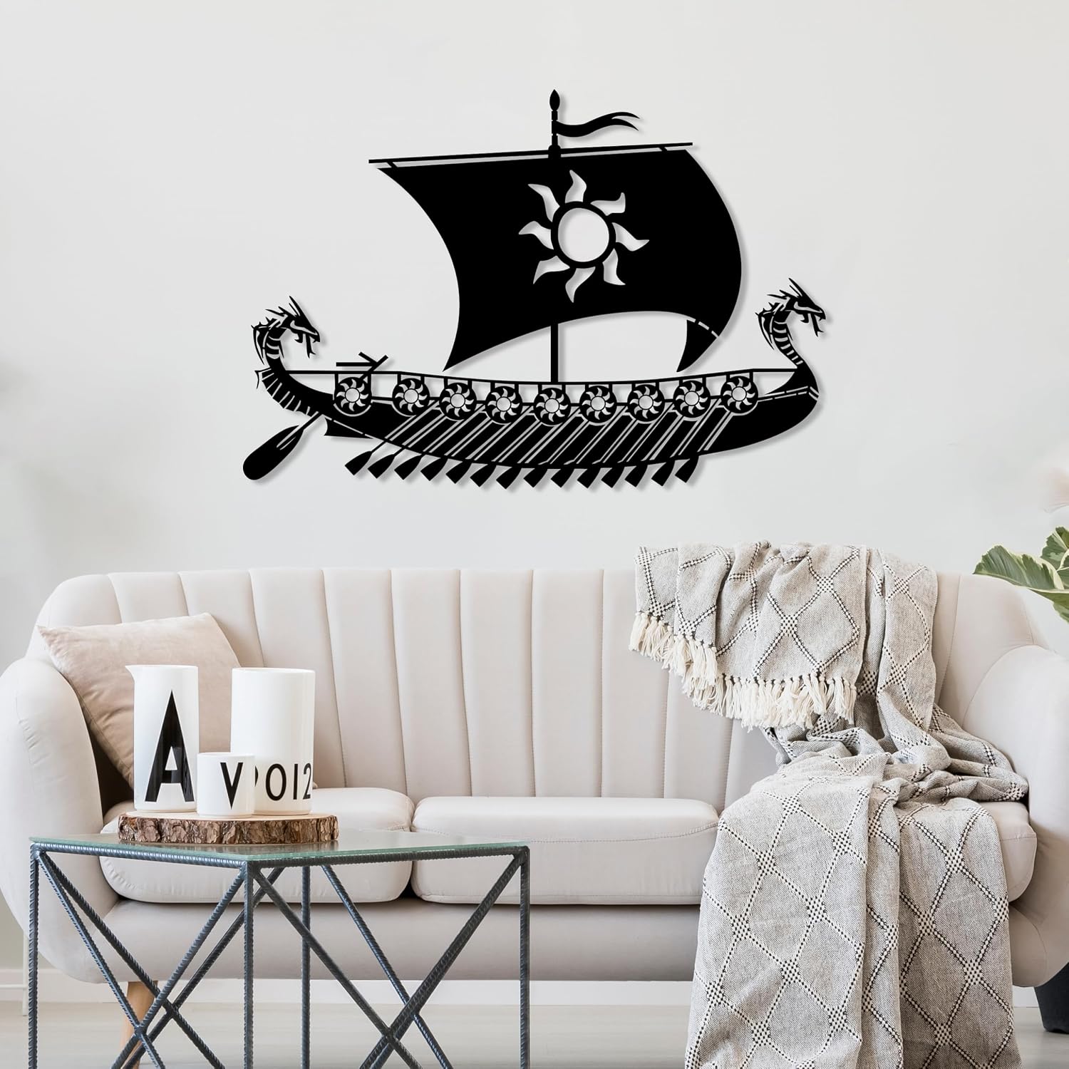 Amazon.com: Viking Ship Metal Wall Art, Viking Symbols Wall Decor, Gift ...
