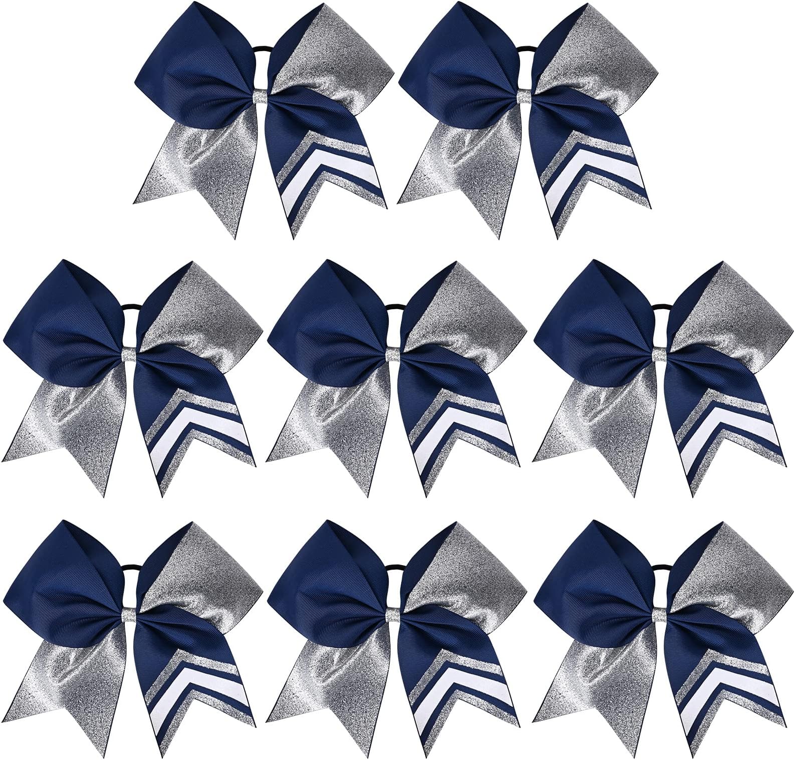Amazon.com : DEEKA 8PCS 8" Two Toned Large Glitter Cheer Bows Shiny ...