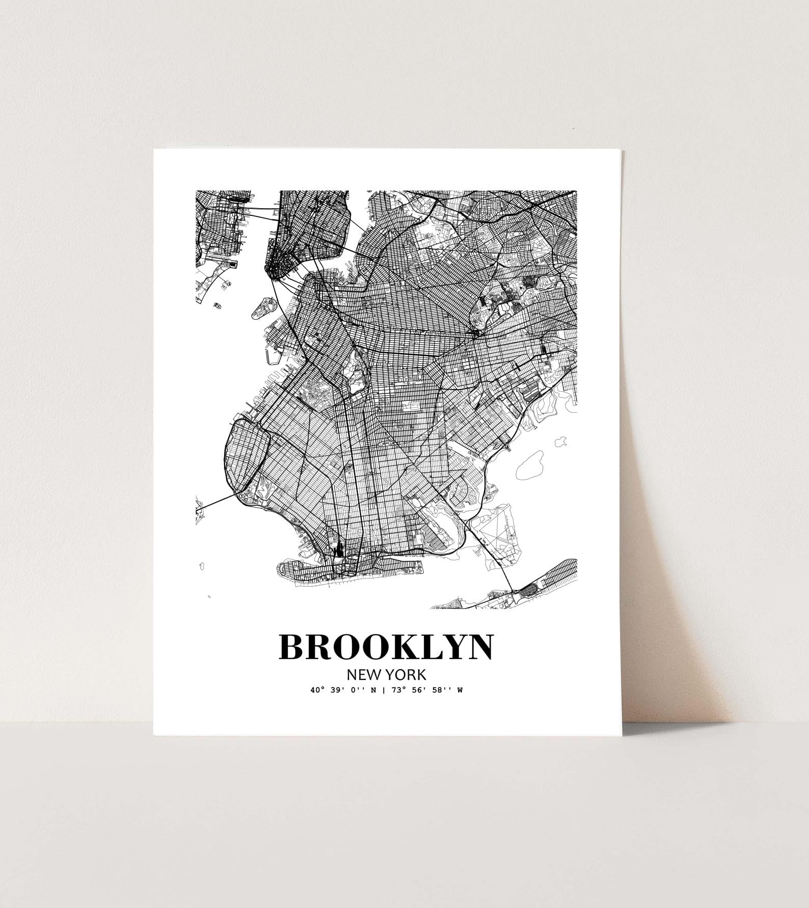 Illustrated Map Of Brooklyn Amazon.com: Brooklyn Neighborhood Map Art