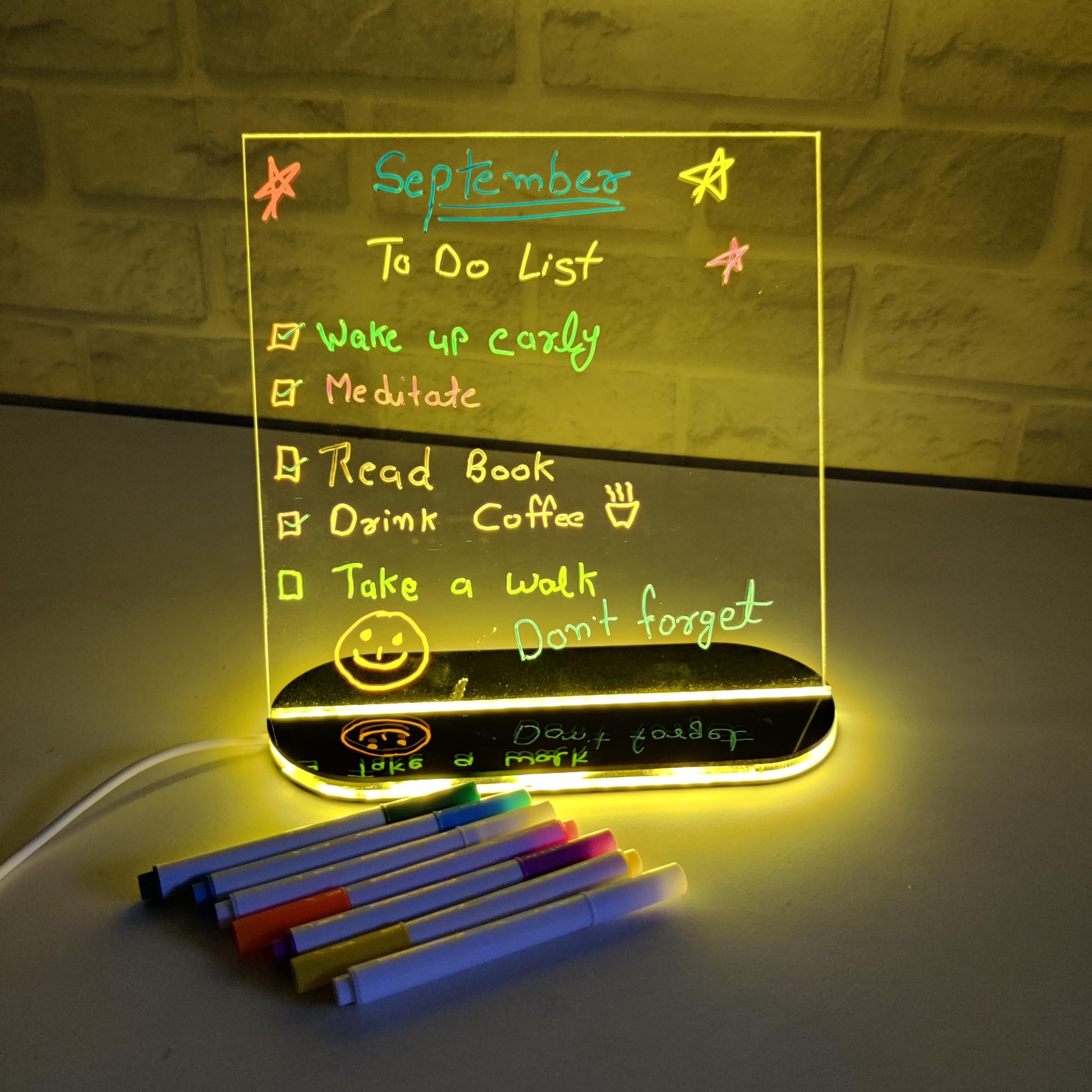 Zesta 3D Acrylic Planner/Rewritable Acrylic Message Board with Stand ...