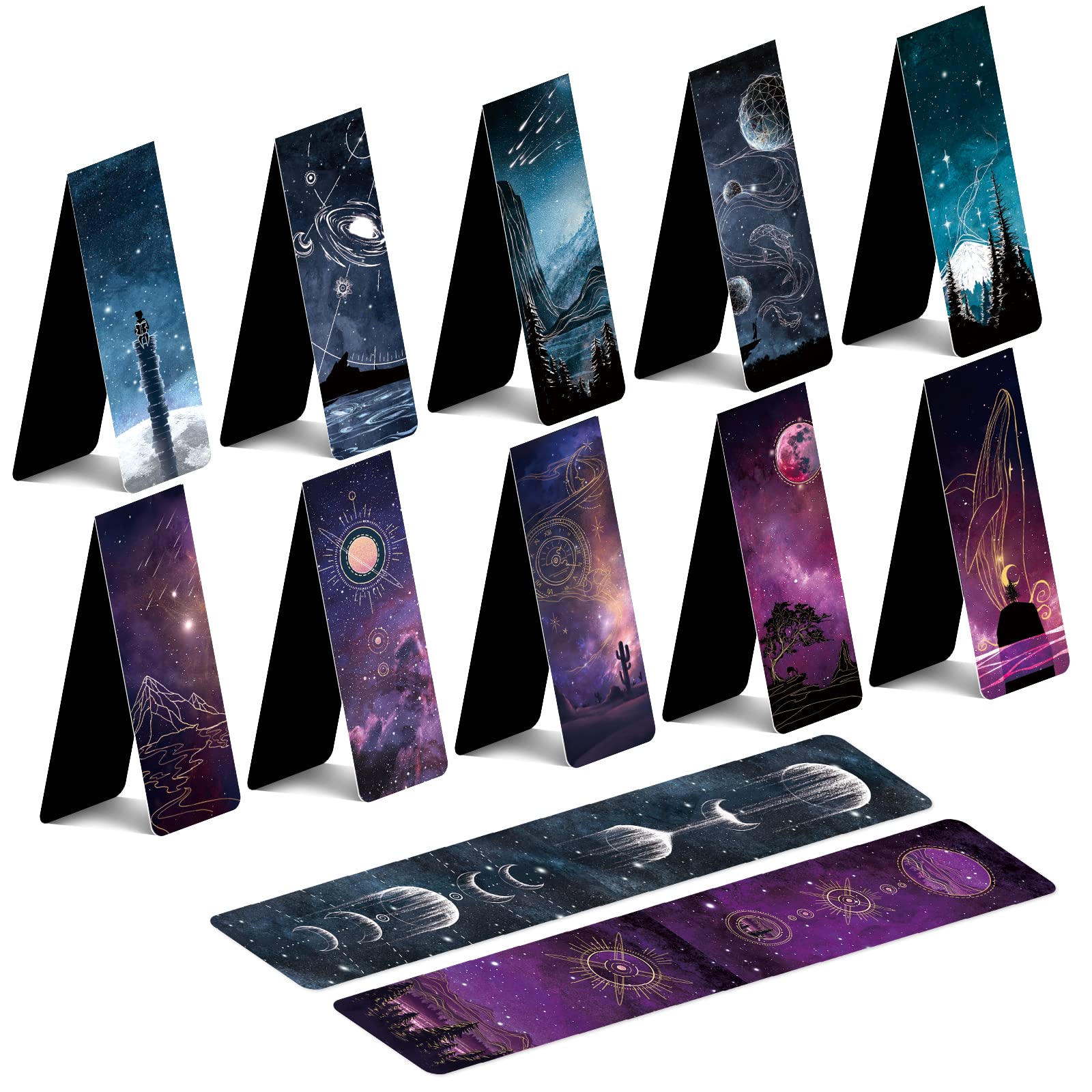 Amazon.com: 12 PCS Cool Magnetic Bookmarks, Space Starry Night ...