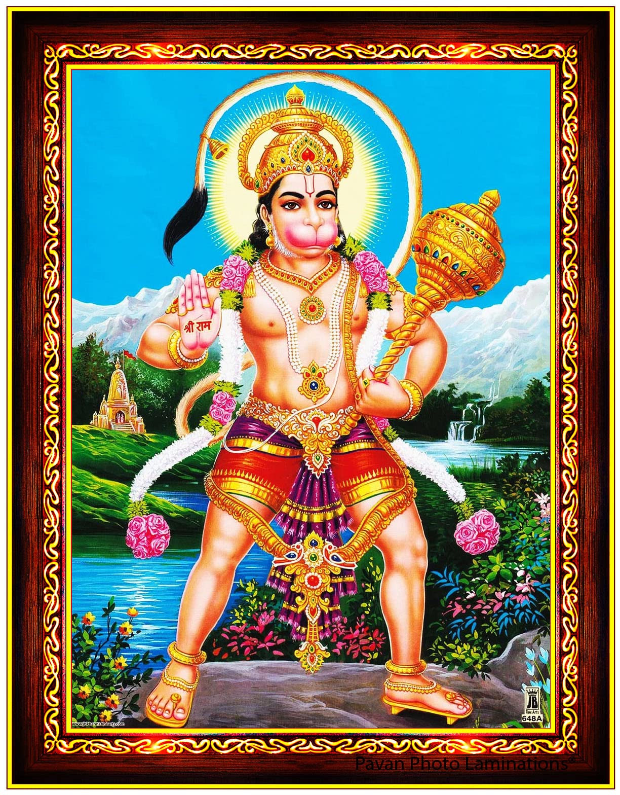 Buy Pavan Photo Laminations, Lord Hanuman Bhagwan Abhaya Abhay Anjaneya ...