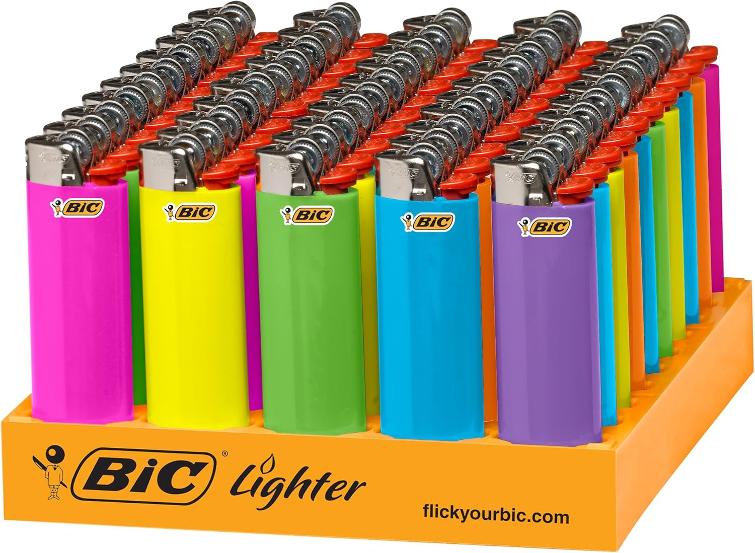Amazon.com: BIC Classic Lighter, Fashion Assorted Colors, 50Count Tray ...