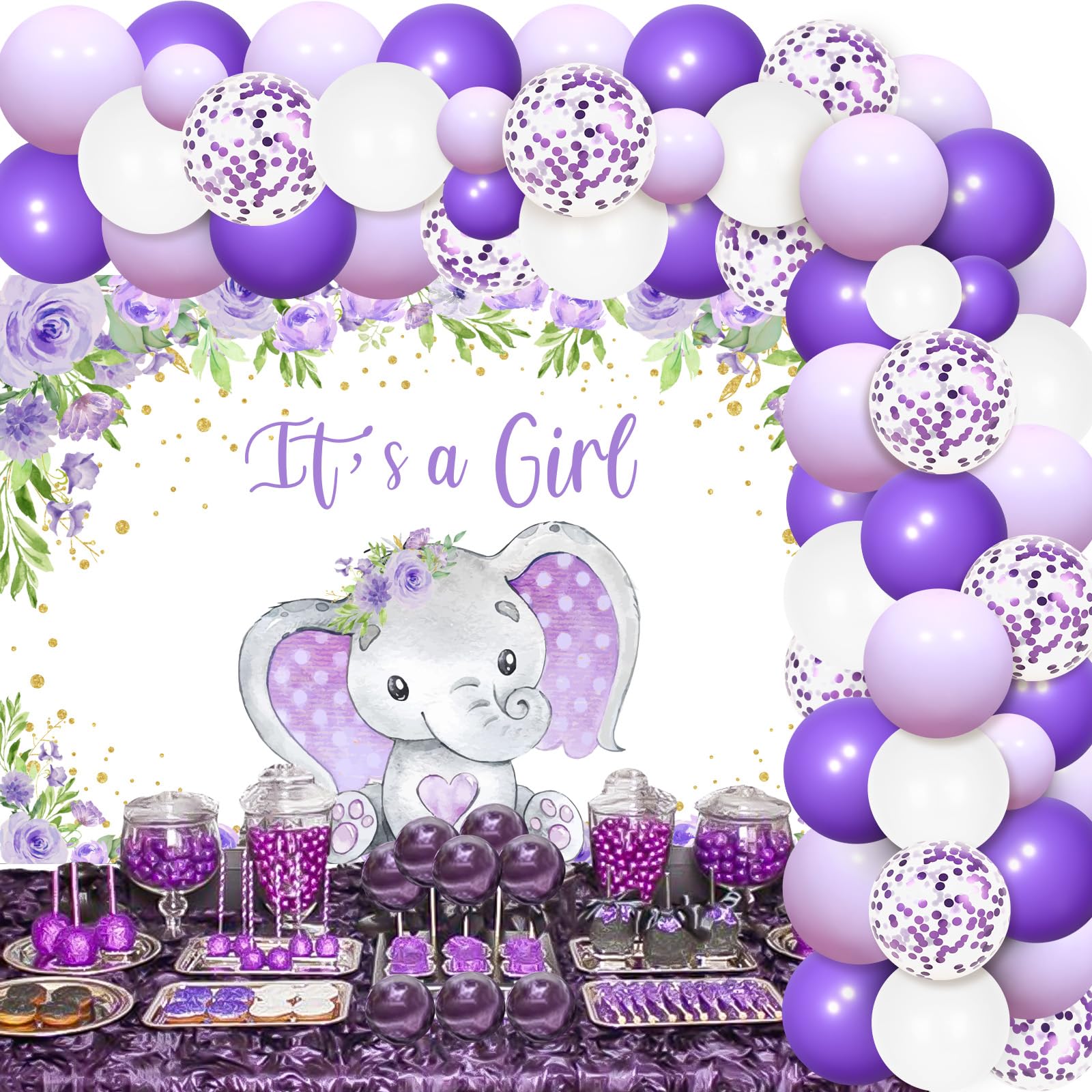 Purple Elephant Baby Shower