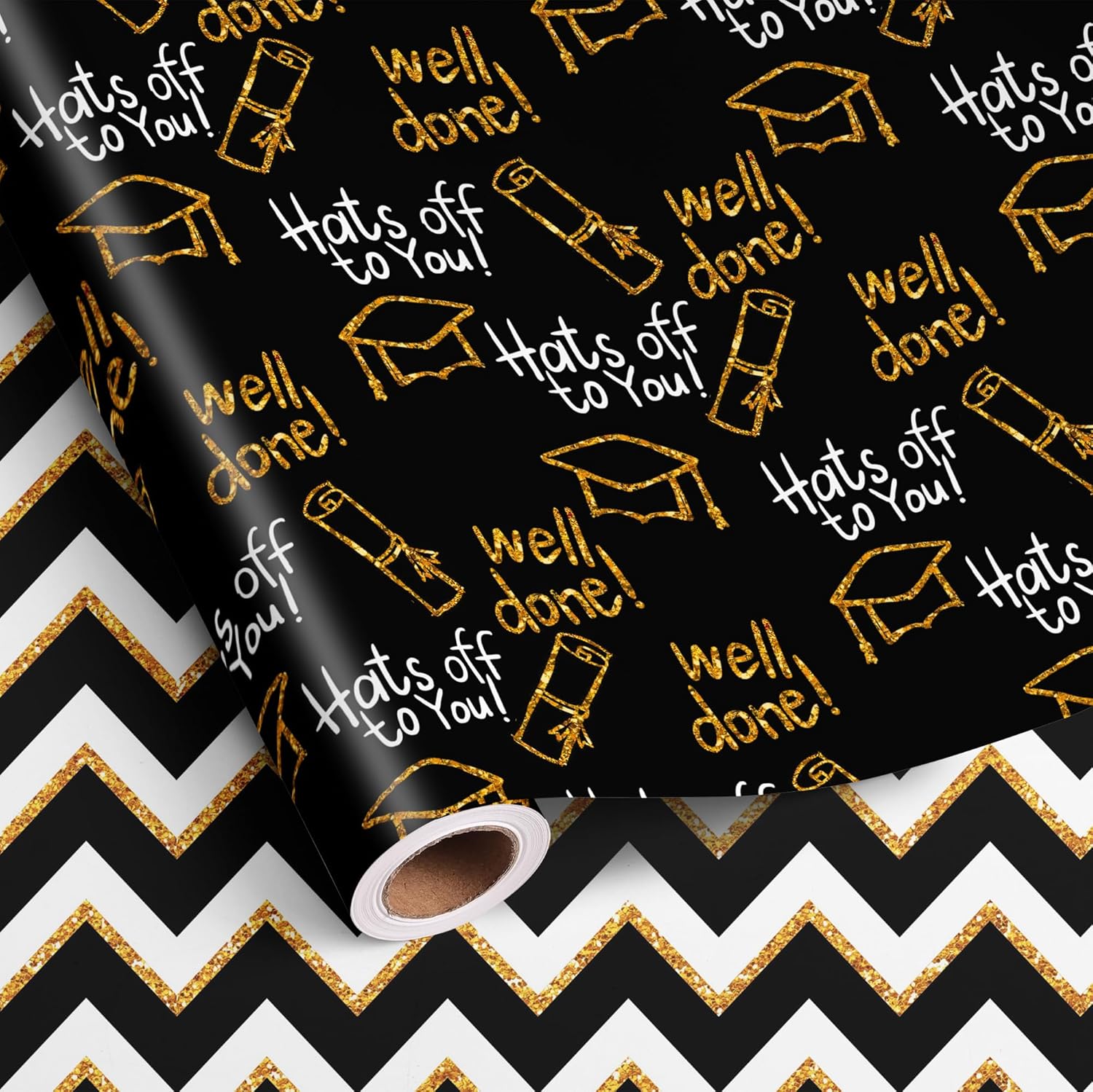 Amazon.com: Altarho Reversible Graduation Wrapping Paper Set Rolls ...