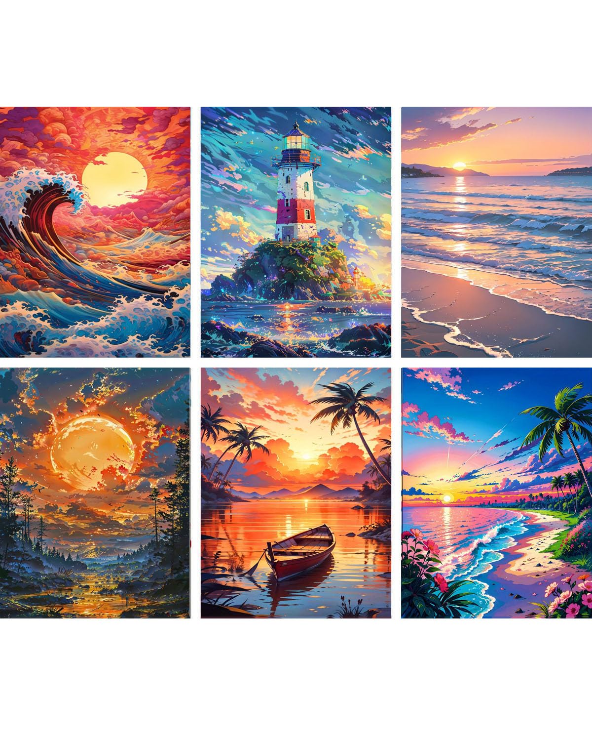 Amazon.com: MXCFZX Sunset Beach Paint by Numbers kit for Adults ...