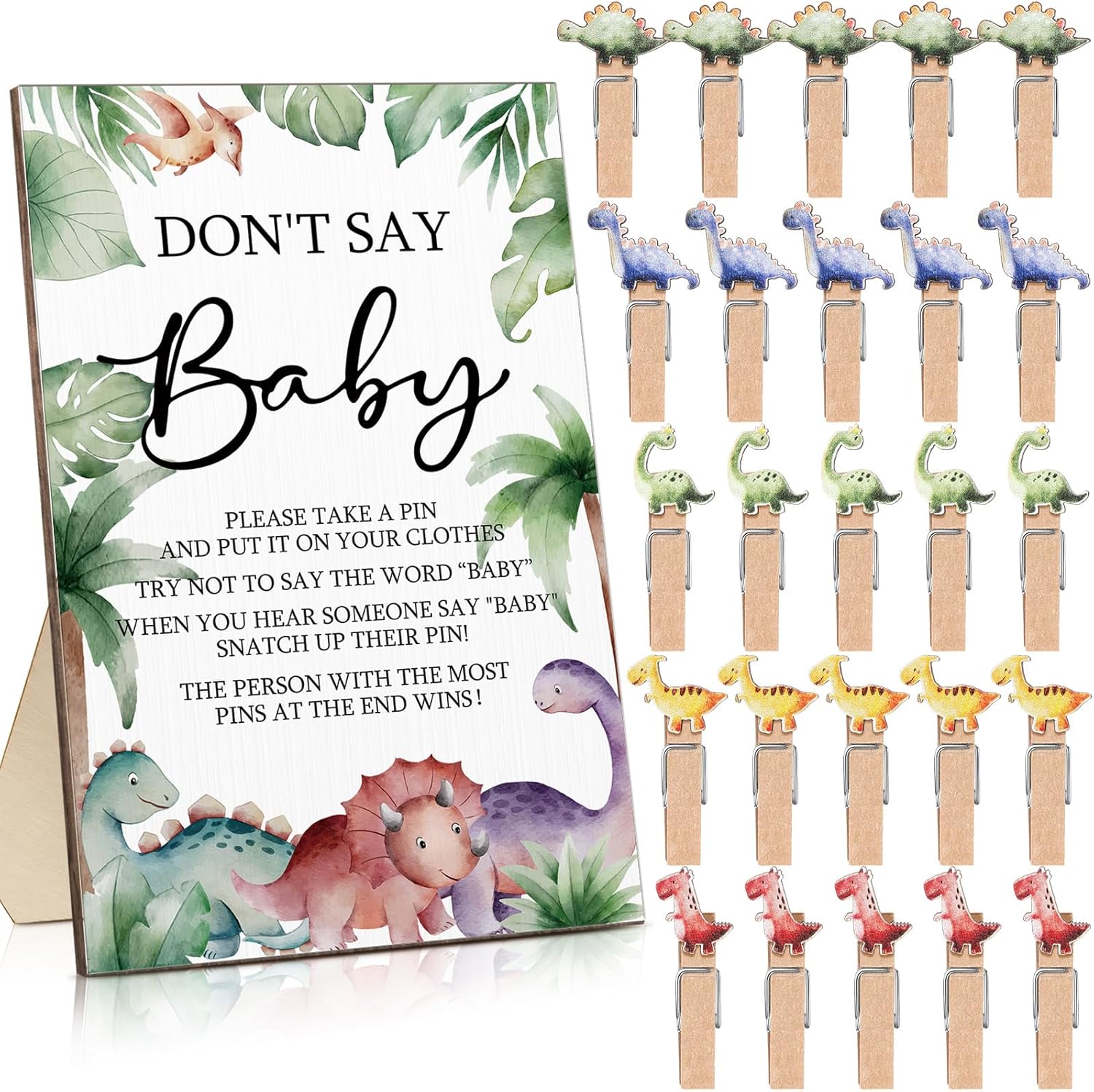 Amazon.com: Unittype 51 Pcs Don't Say Baby Shower Game Favors Include ...