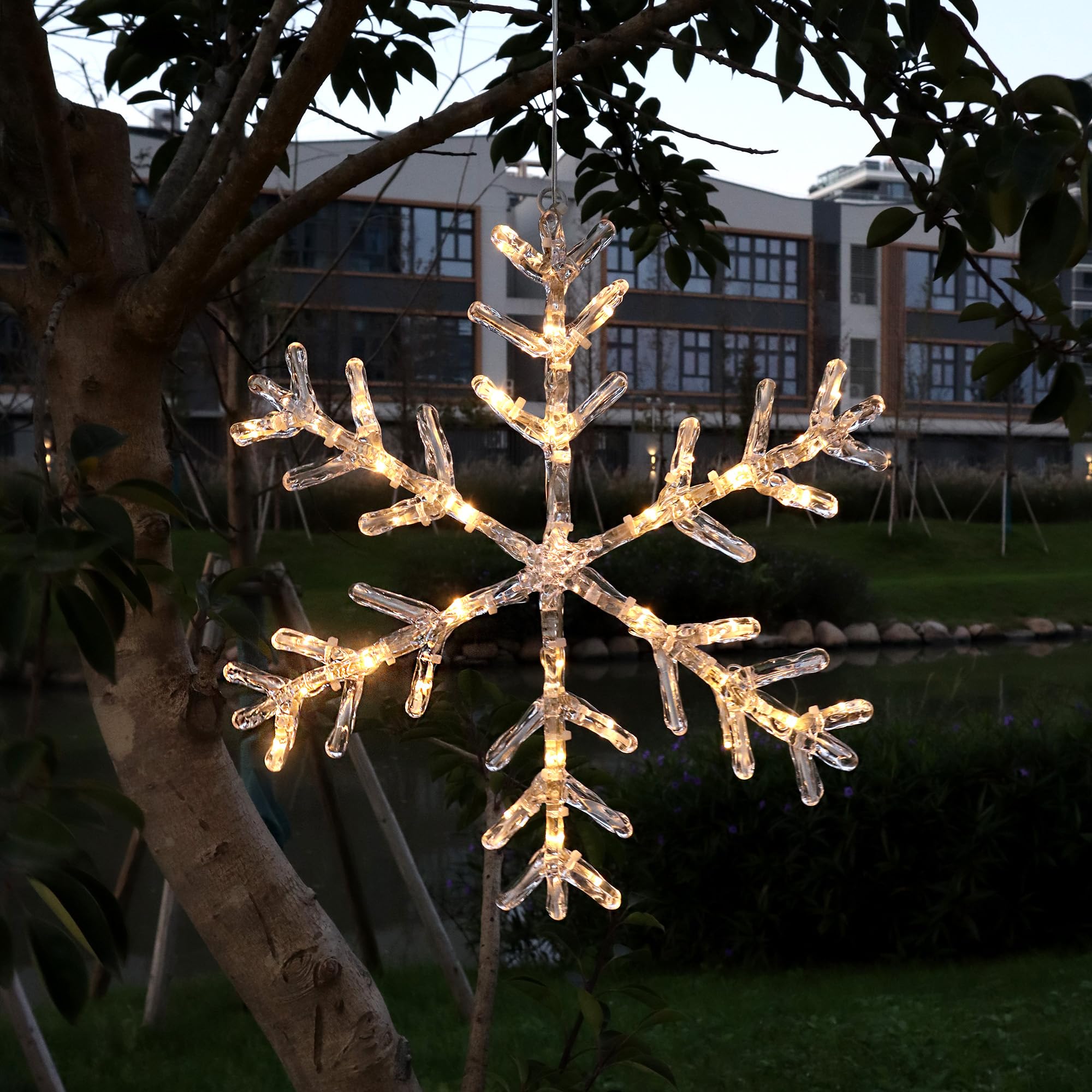 Amazon.com: Mycznsyard LED Acrylic Christmas Snowflake Light 13.7 Inch ...