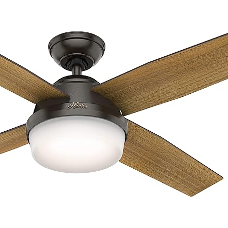 Hunter Fan 52 inch Contemporary Nobel Bronze Indoor Ceiling Fan with ...