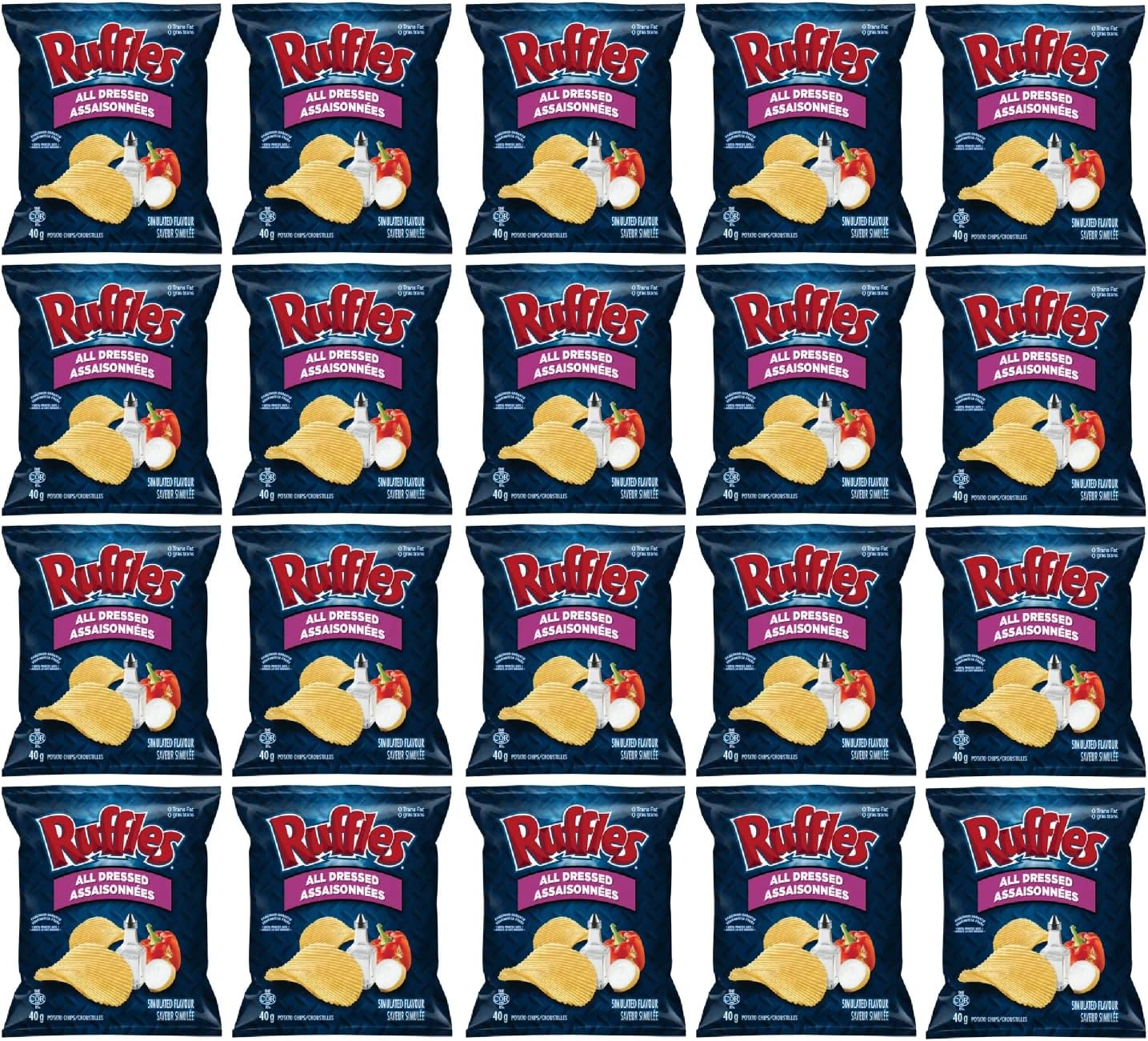 Amazon.com: Ruffles All Dressed chips mini bags (40g) (20 count ...