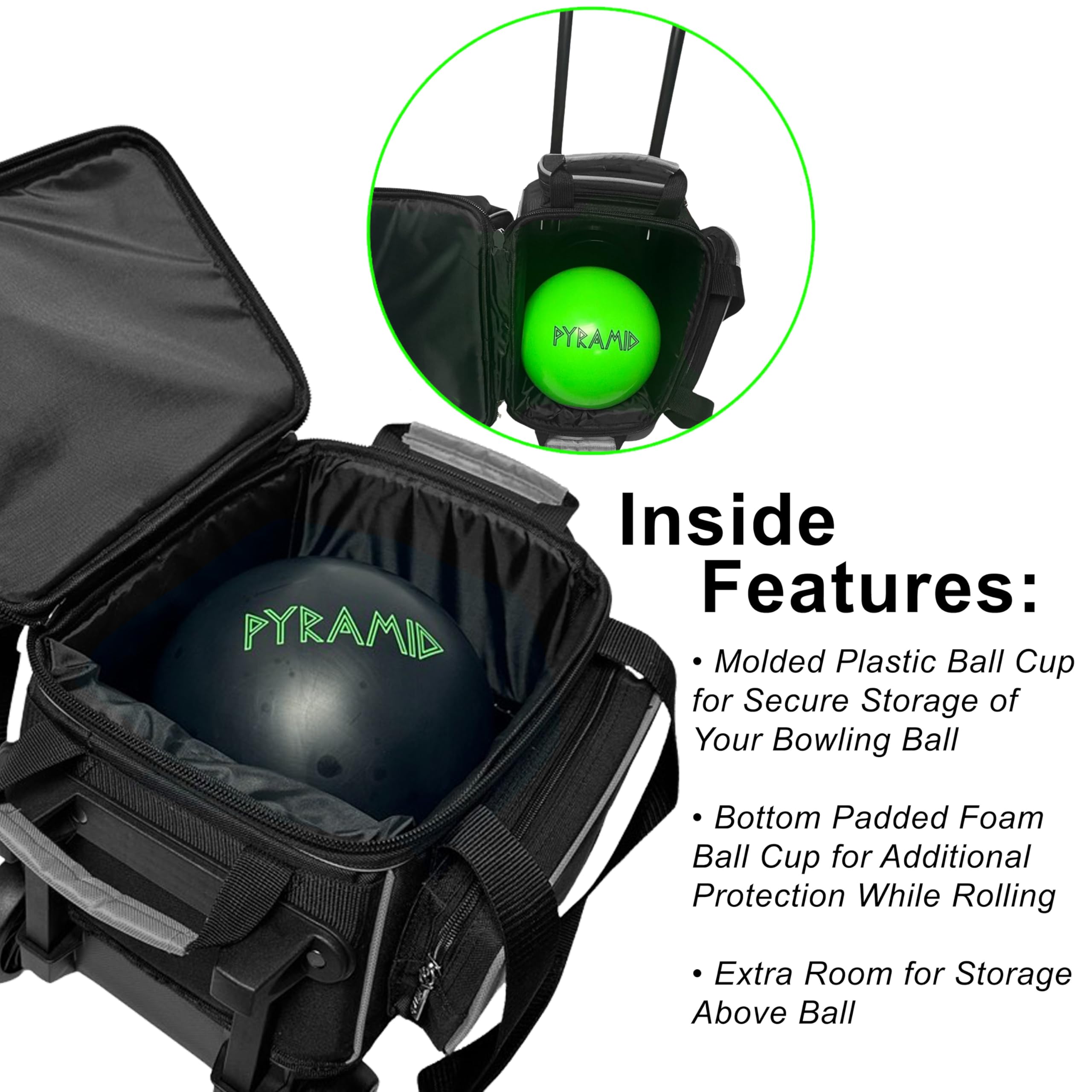 Snapklik.com : Pyramid Path Pro Deluxe Single Roller Bowling Bag