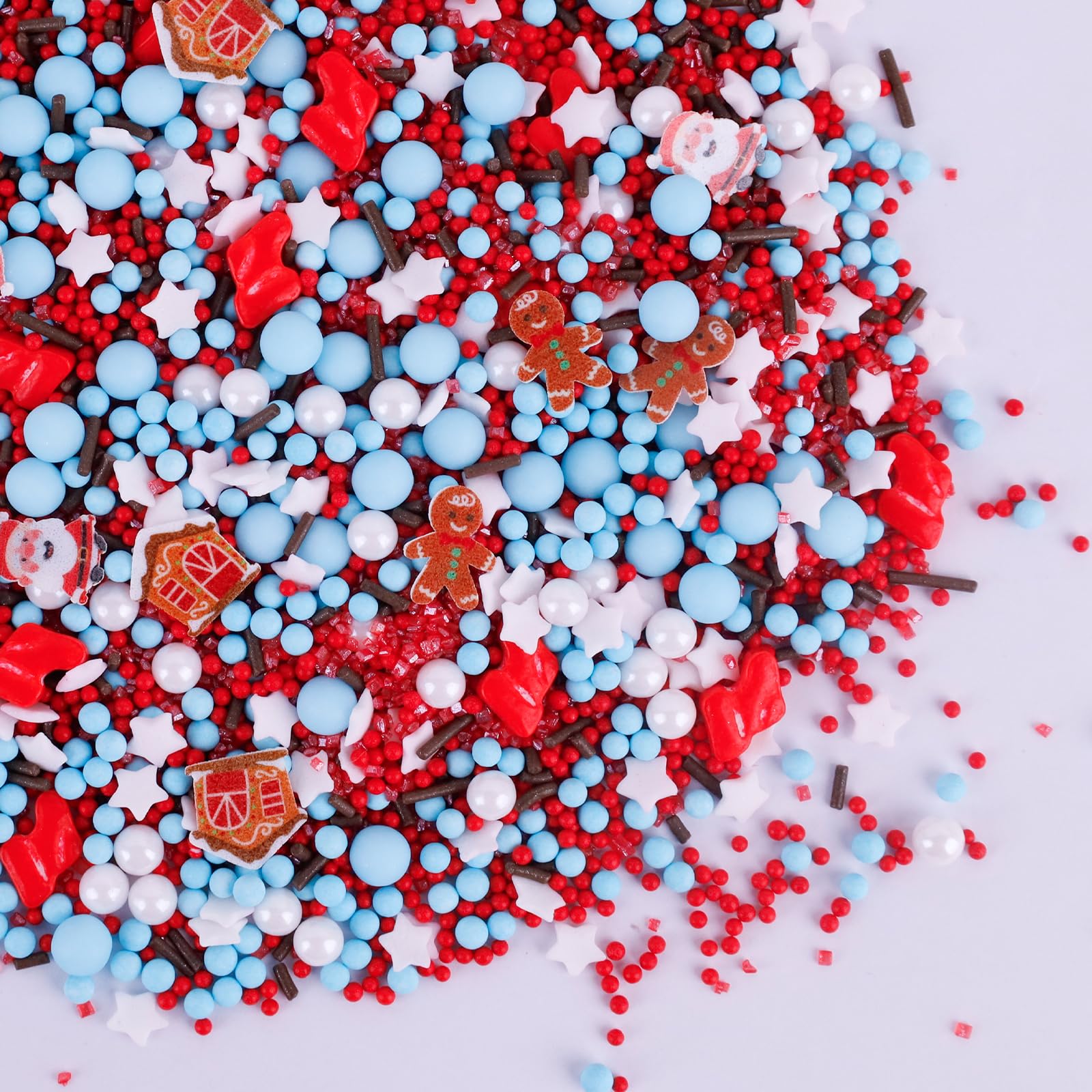 Amazon.com: Christmas Sprinkles Holiday Cake Sprinkles Edible Blue ...