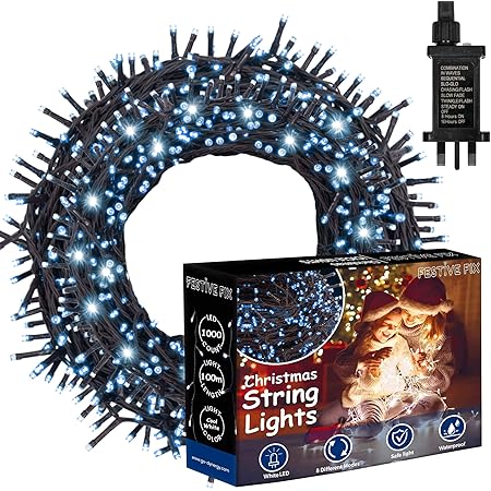 Festive Fix Premium 1000 LED Christmas Lights for Indoor & Outdoor ...