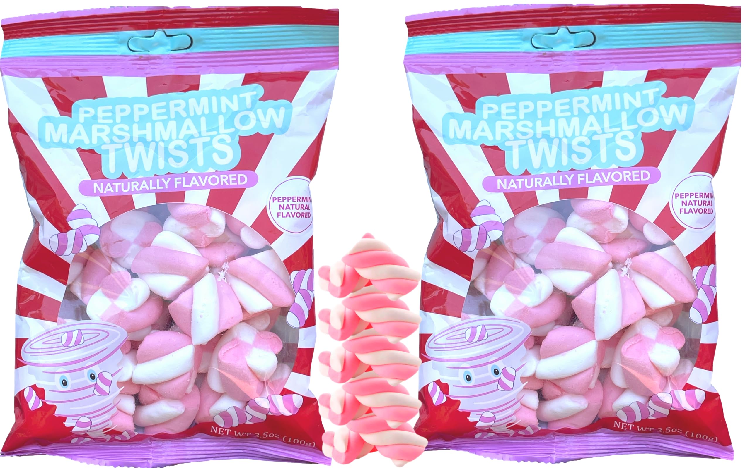 Amazon.com : Peppermint Flavored Marshmallow Twists Candy l Perfect for ...