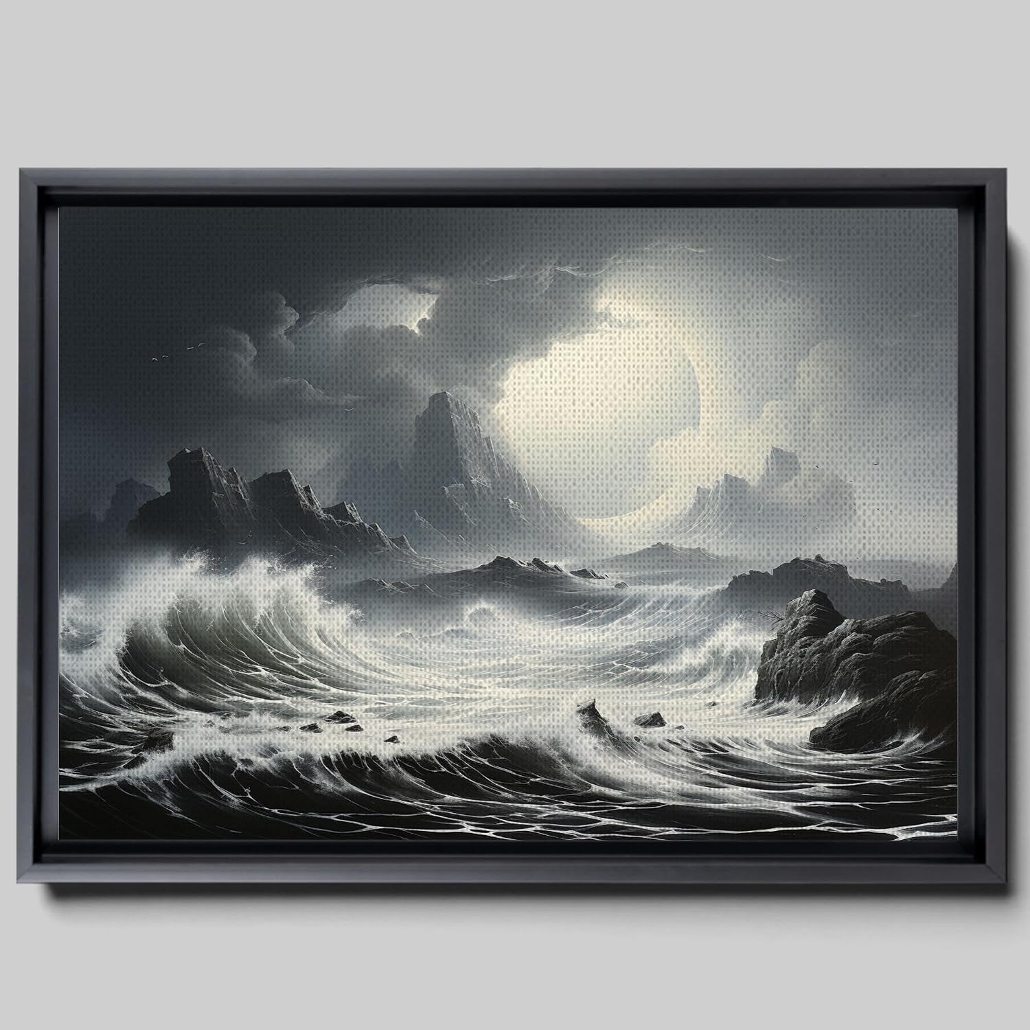 Amazon.com: Coastal Watercolor Art Print, Grey Seascape, Grey Wall Art ...