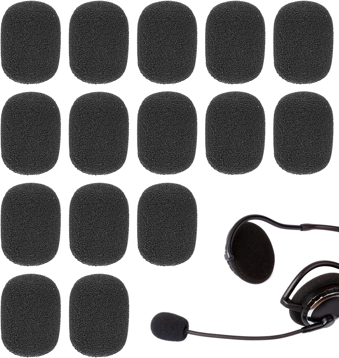 Amazon.com: 15PCS Mic Foam Cover, Headset Microphone Covers Foam, Noise ...