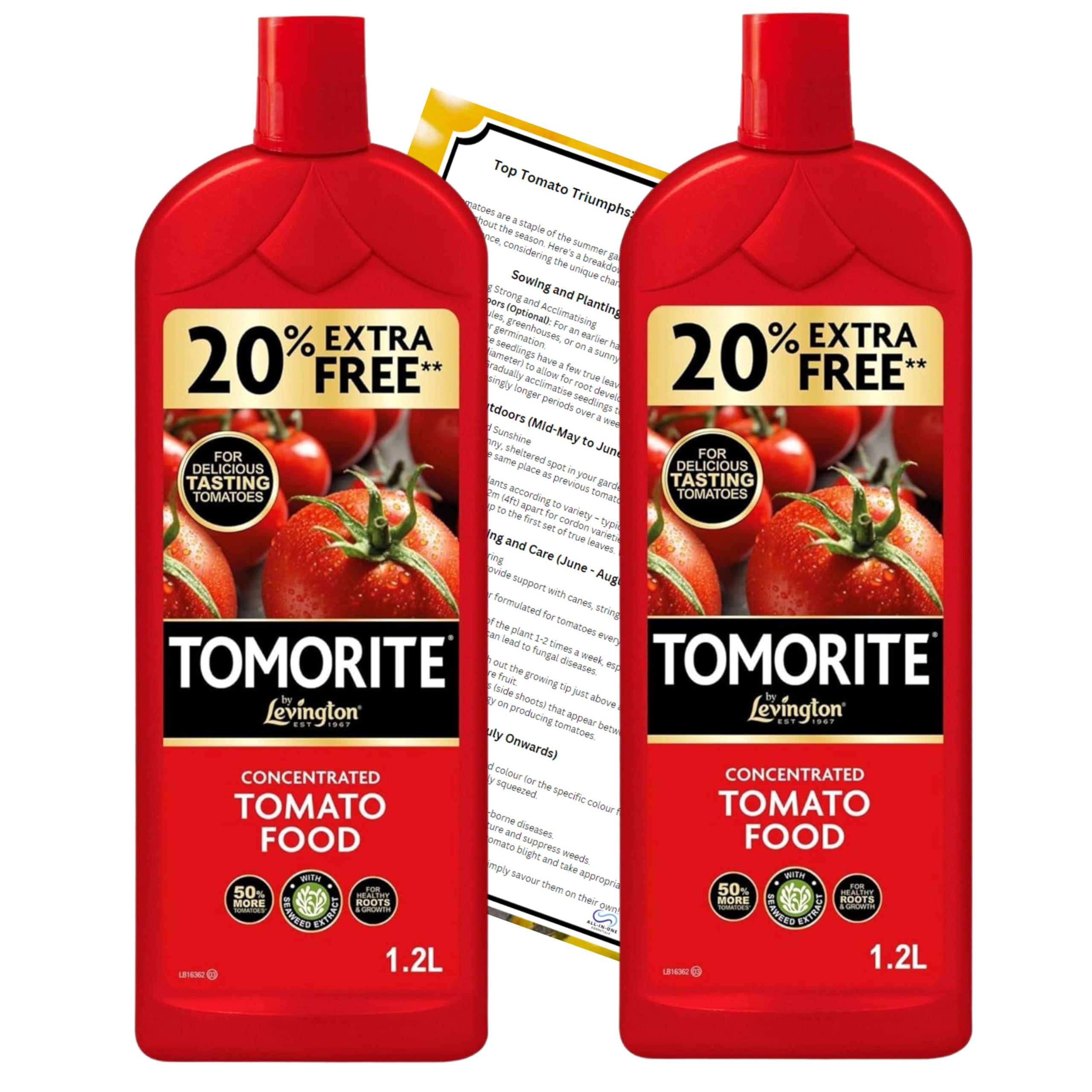 Tomato Plant Feed Bundle With Tomorite Tomato Feed 1.2l x 2 and Tomato Plant Seasonal Care Guide ...