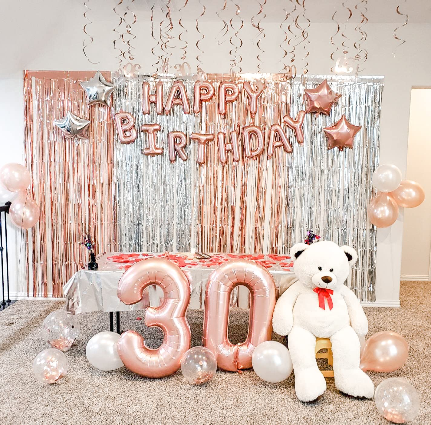 rose gold 50th birthday decorations Gold rose decorations decor ...