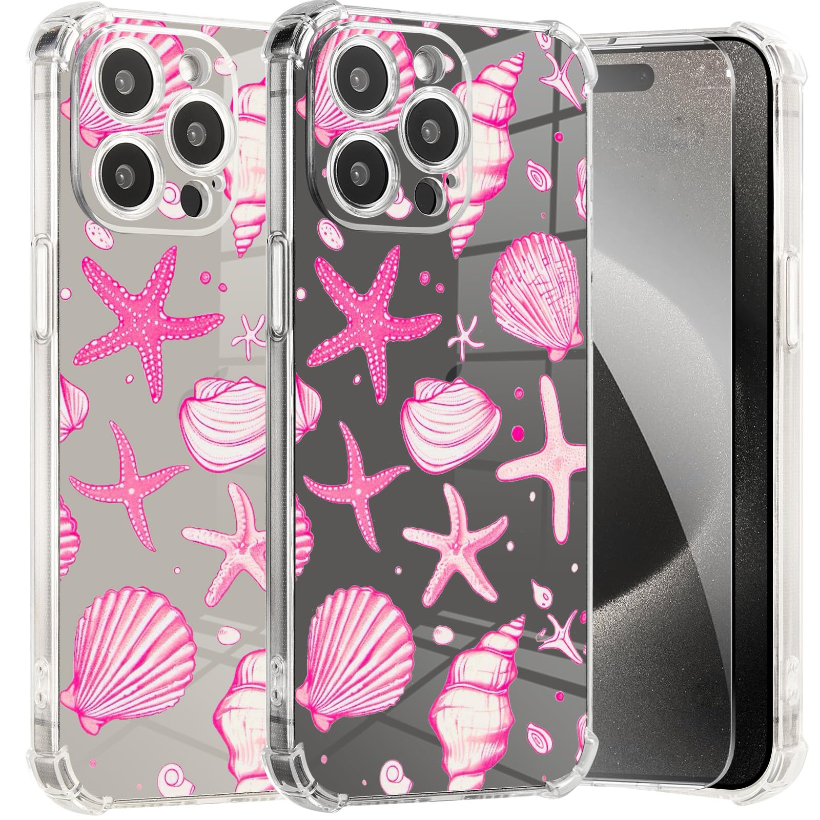 Amazon.com: Roemary Purple Case for iPhone 15 Pro Max with Sea Starfish ...