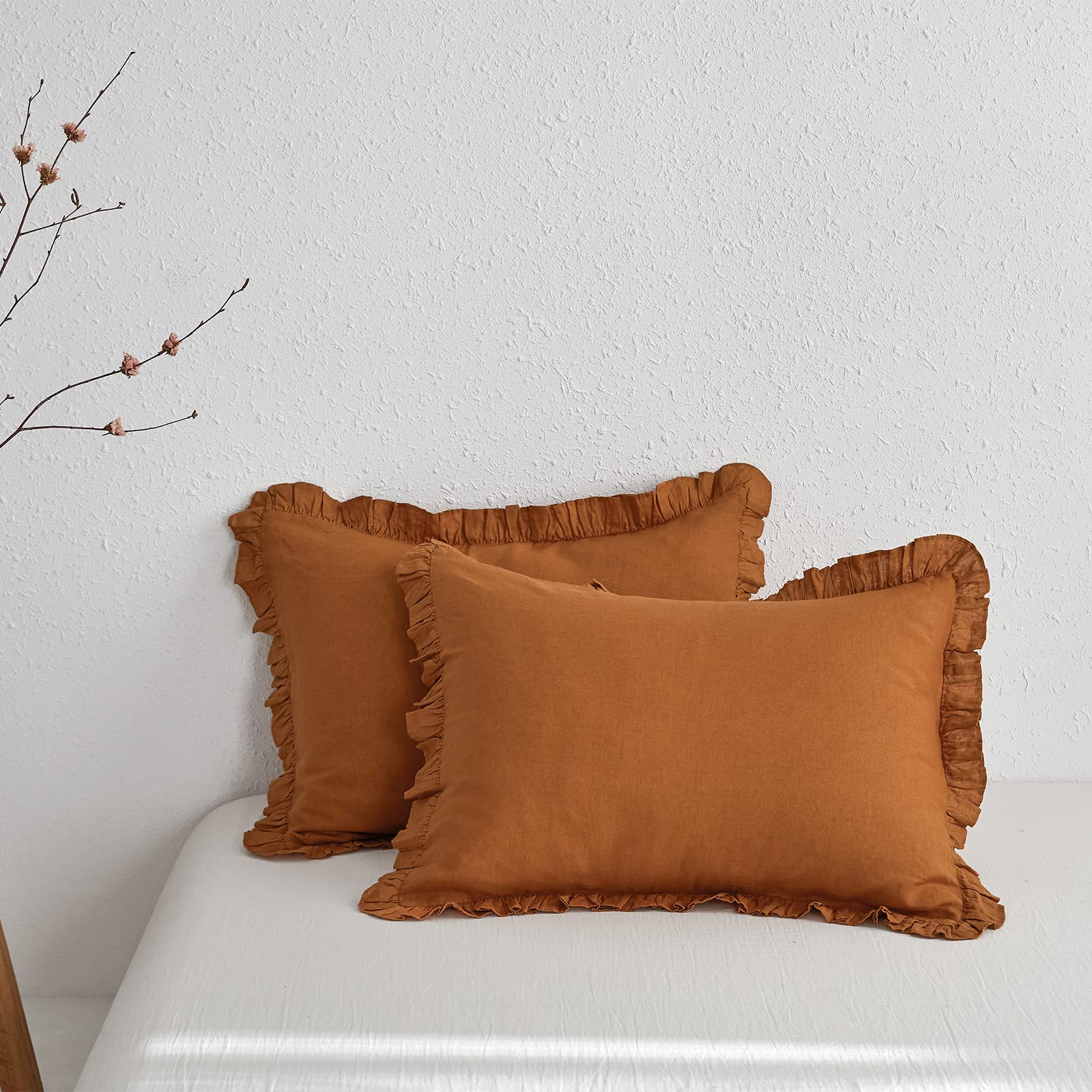 Simple&Opulence 100% Washed Linen Duvet Cover Set-3 Pieces Shabby Chic ...