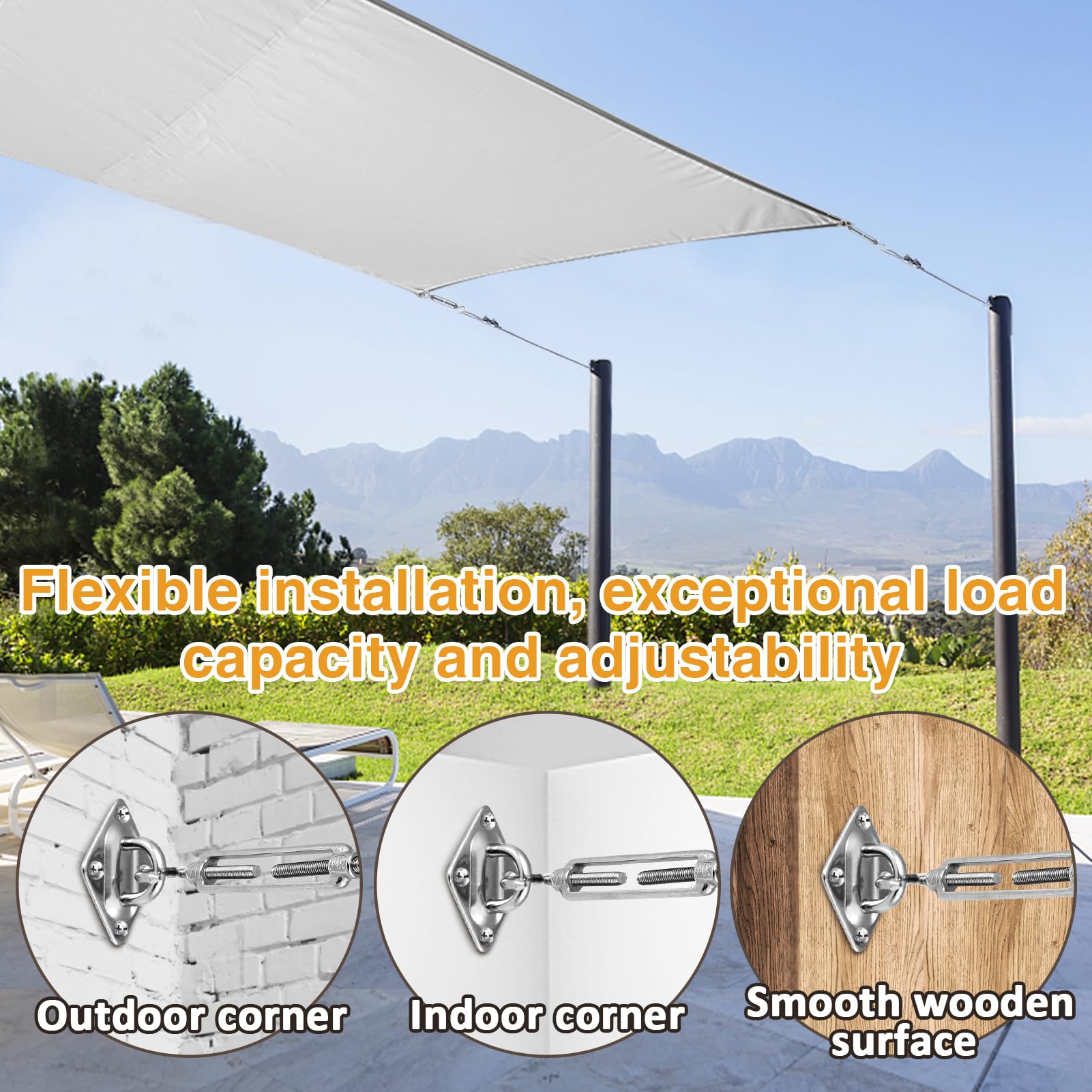 Snapklik.com : 49 Pcs Sun Shade Hardware Kit For Rectangle Triangle Sun ...