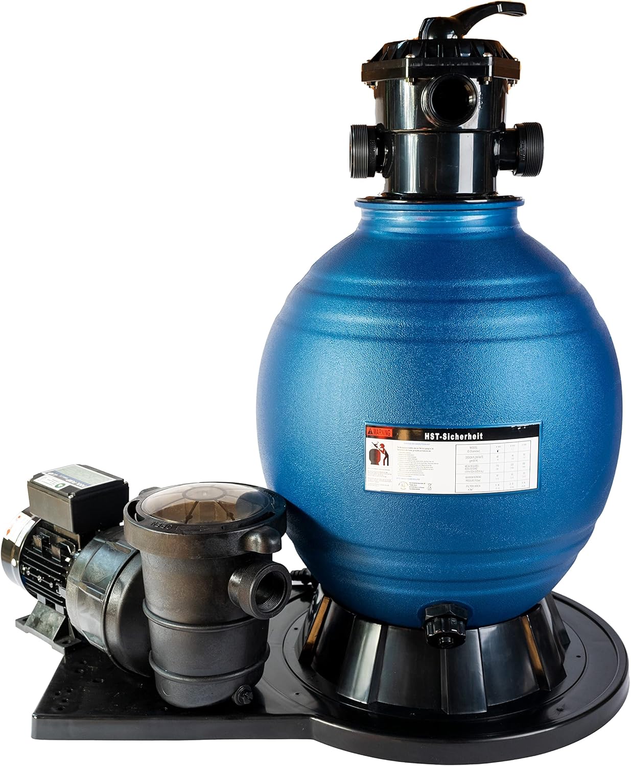 HST Profi Leis Sandfilteranlage 23 m3, 22800 Liter/Std, 1500 W | Erweiterbare Filterpumpe mit ...