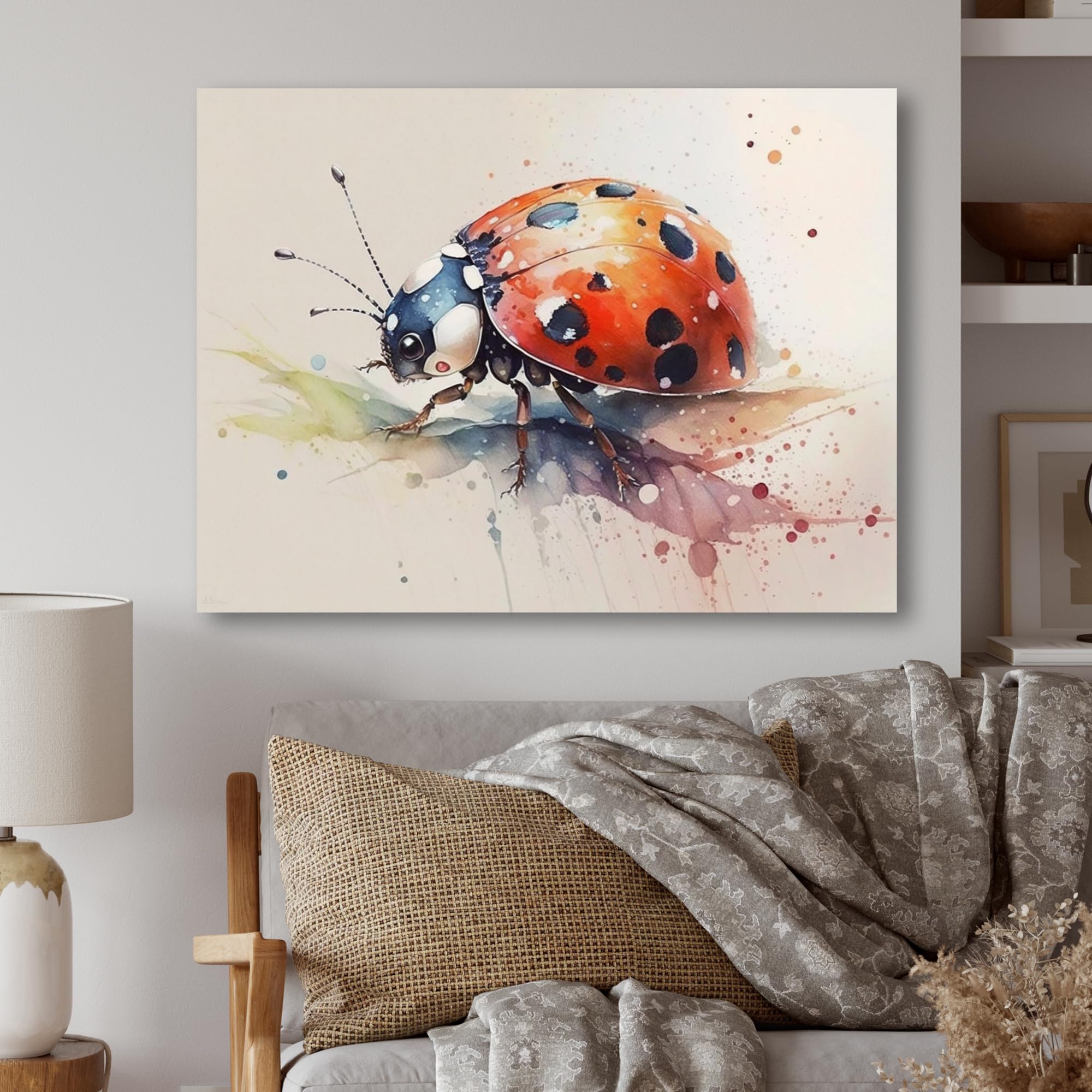 Ladybug Watercolor Paintings
