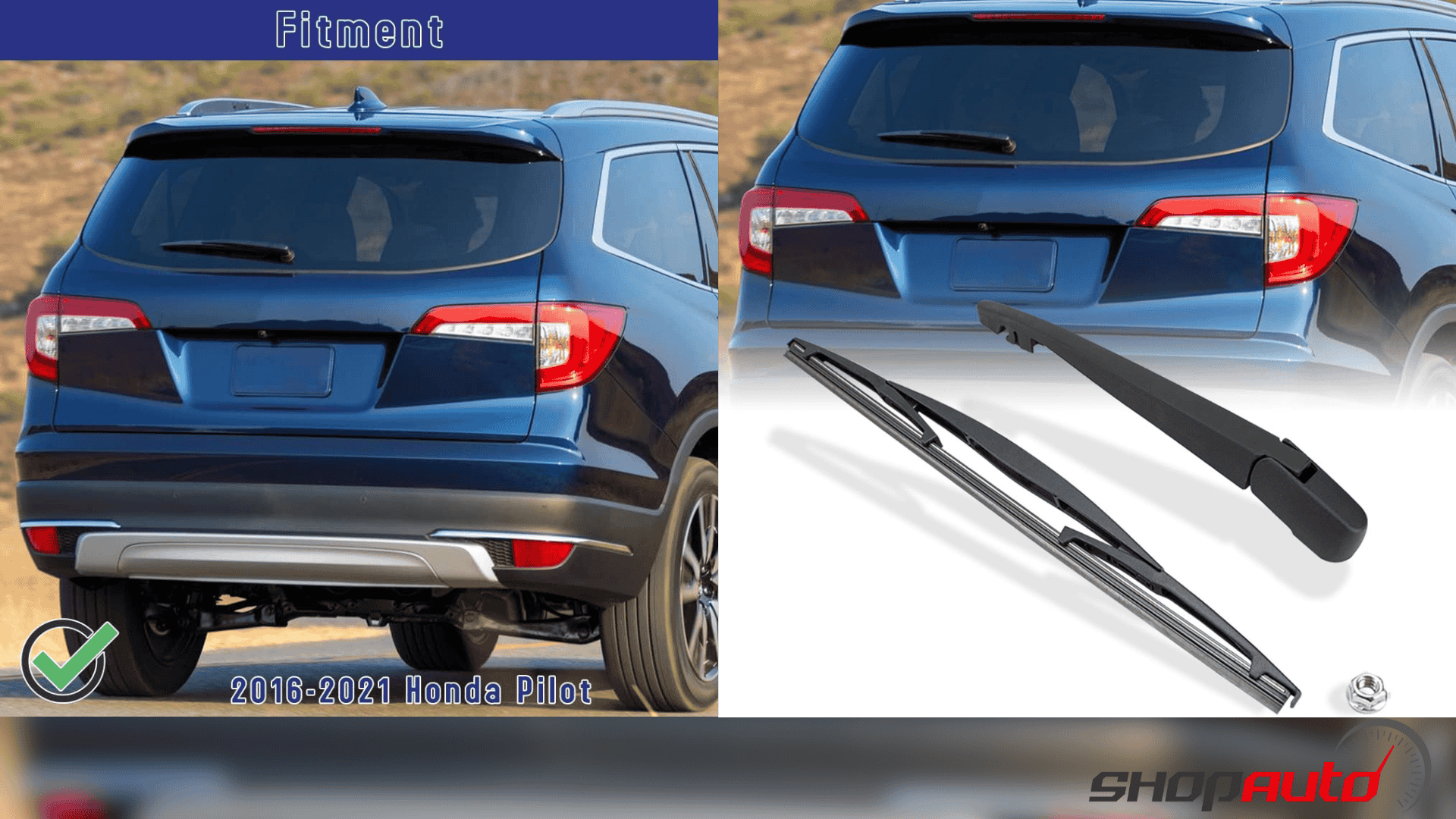 2017 Honda Pilot Rear Wiper Blade Sizenull