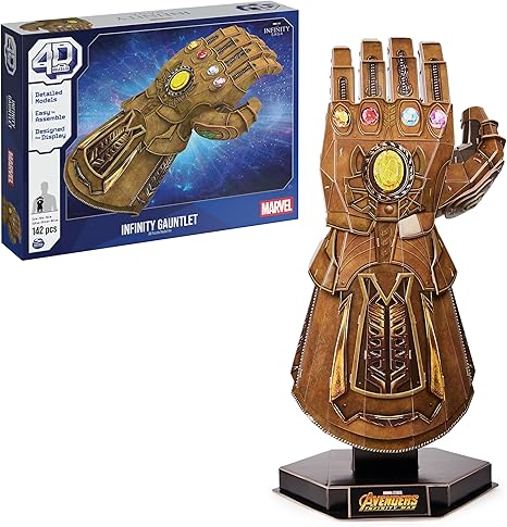 4D Build, Marvel Infinity Gauntlet 3D Model Kit with Stand, Marvel ...