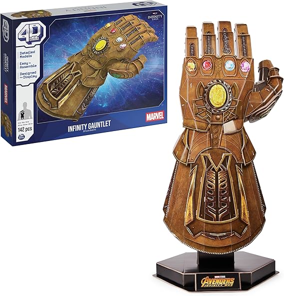 4D Build, Marvel Infinity Gauntlet 3D Model Kit with Stand, Marvel ...