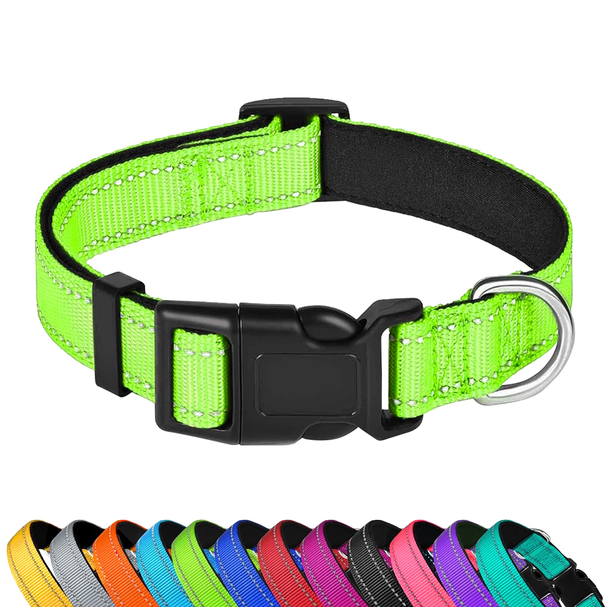 Amazon.com : PWOD Reflective Dog Collar, Adjustable Soft Neoprene ...