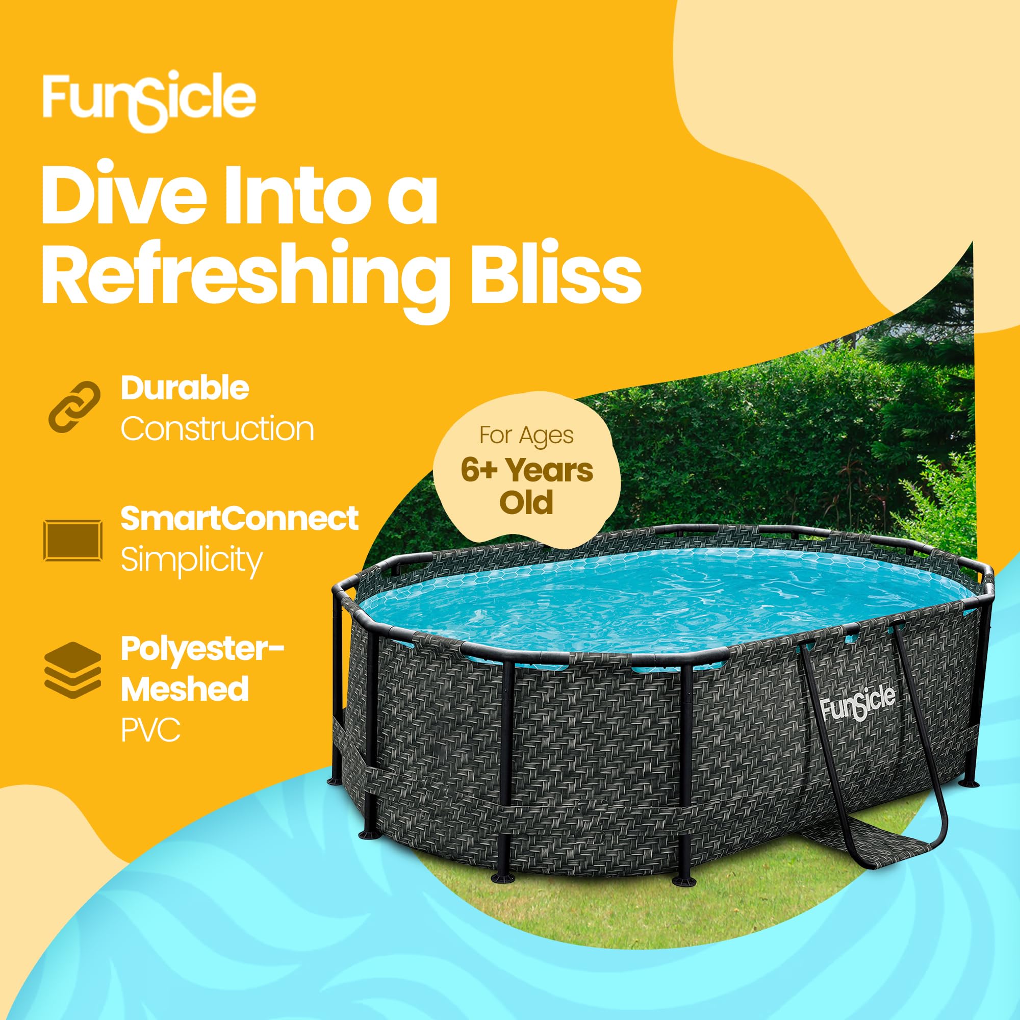 Snapklik.com : Funsicle Oasis 9 Foot By 10 Inch Oval Above Ground Pool