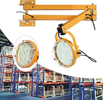 IOENC 50W LED Dock Light with Swing Arm, 6000LM Super Bright Portable ...